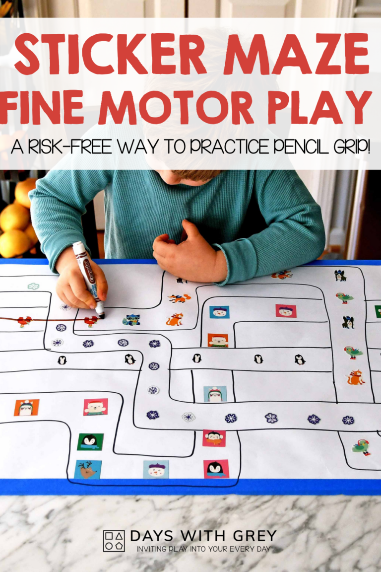 Sticker Maze; a Fine Motor Win! - Days With Grey