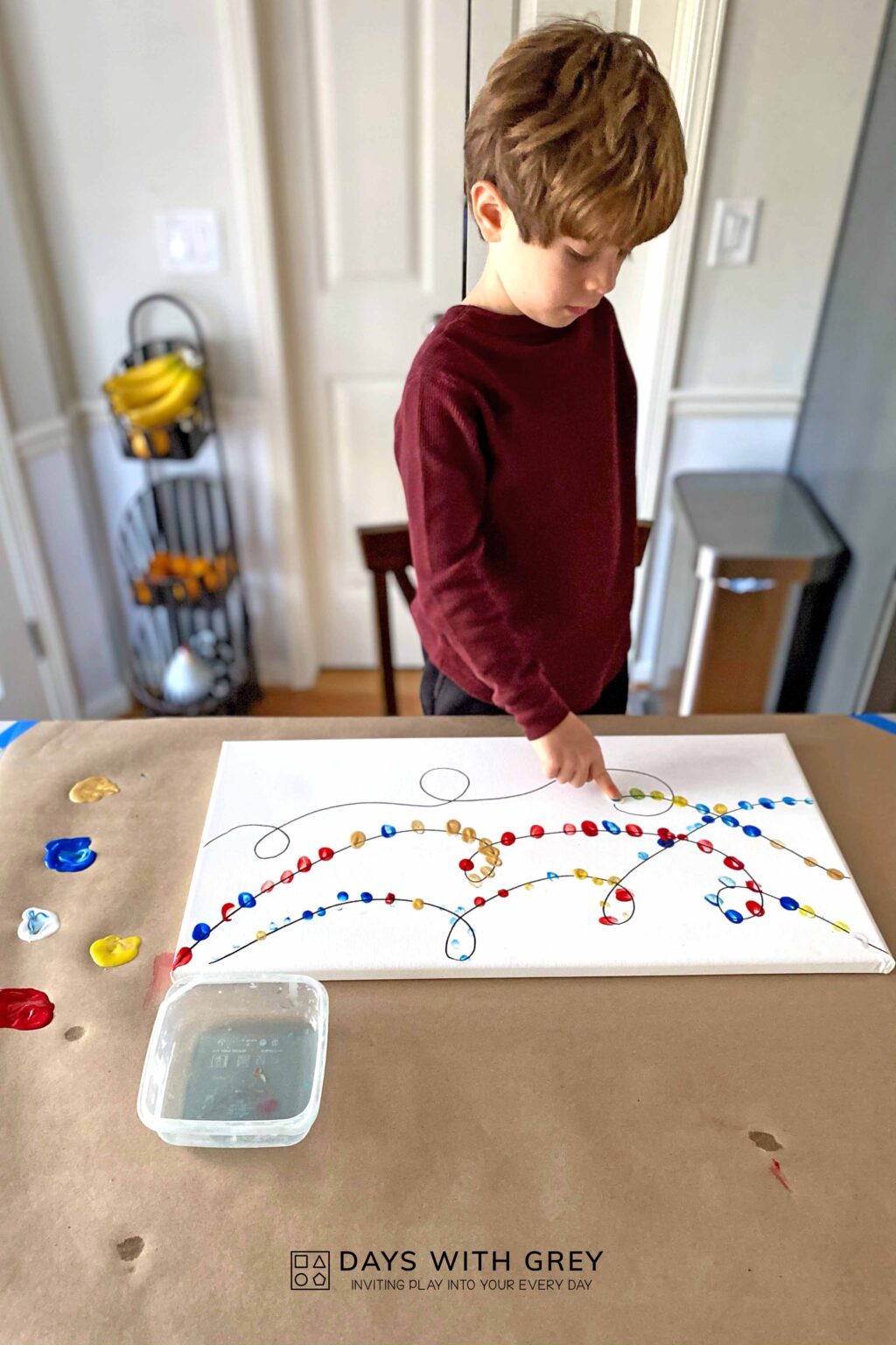 Fingerprint Christmas Painting for Kids - Days With Grey