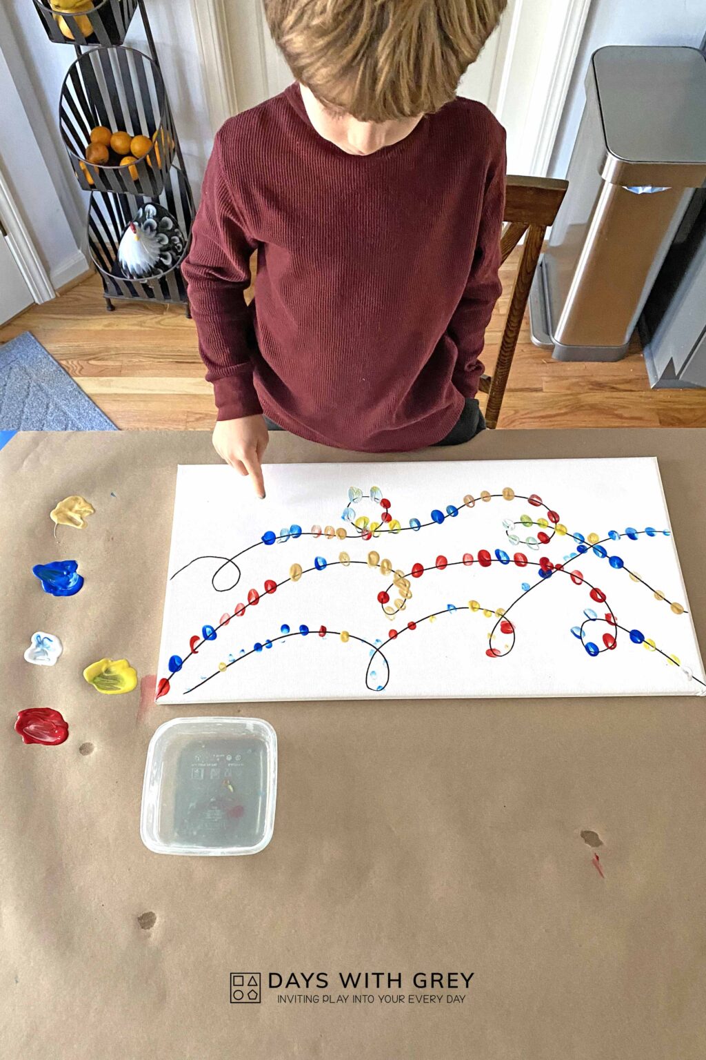 Fingerprint Christmas Painting for Kids - Days With Grey