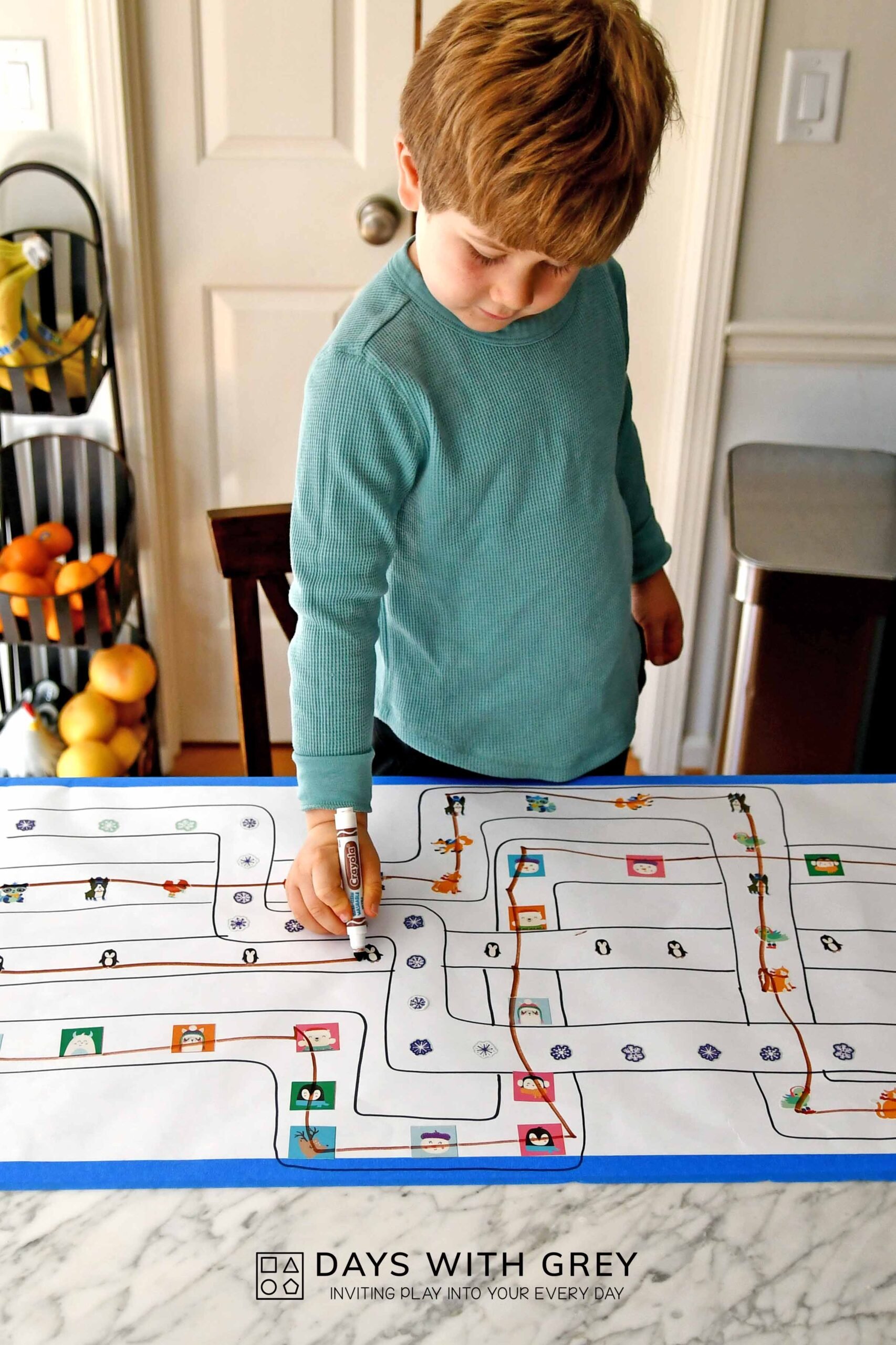 Sticker Maze; a Fine Motor Win! - Days With Grey