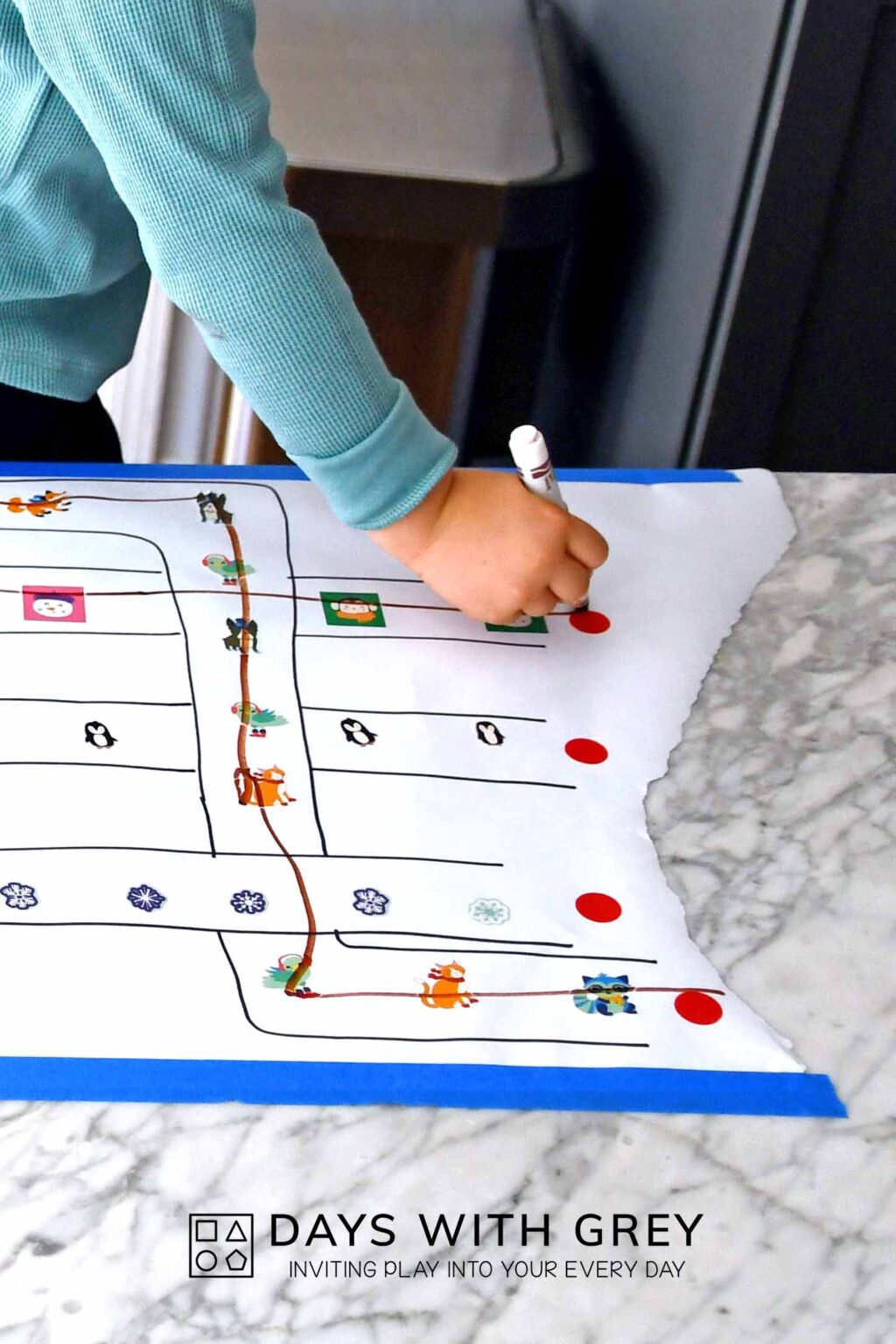 Sticker Maze; a Fine Motor Win! - Days With Grey