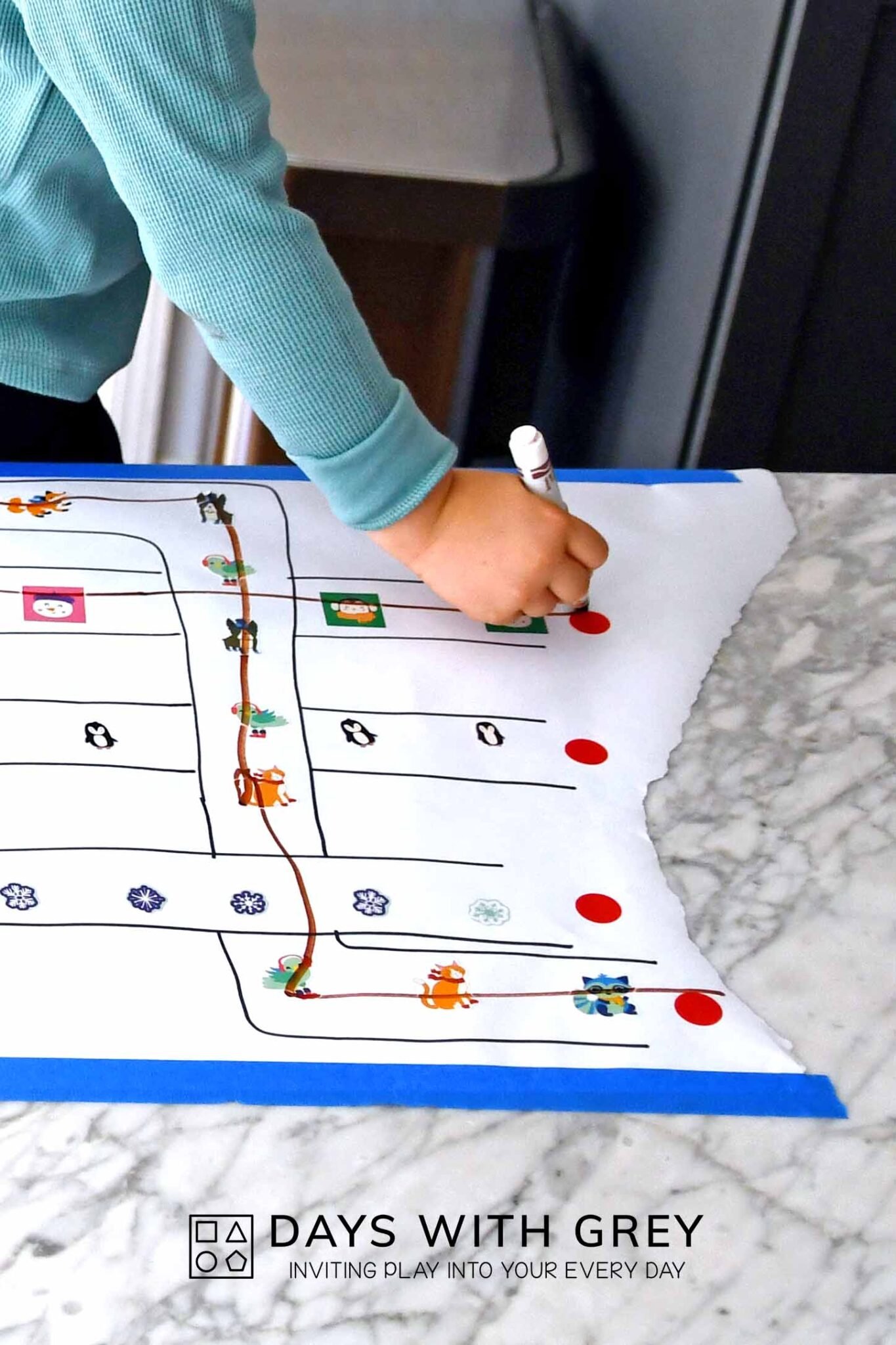 Sticker Maze; a Fine Motor Win! - Days With Grey