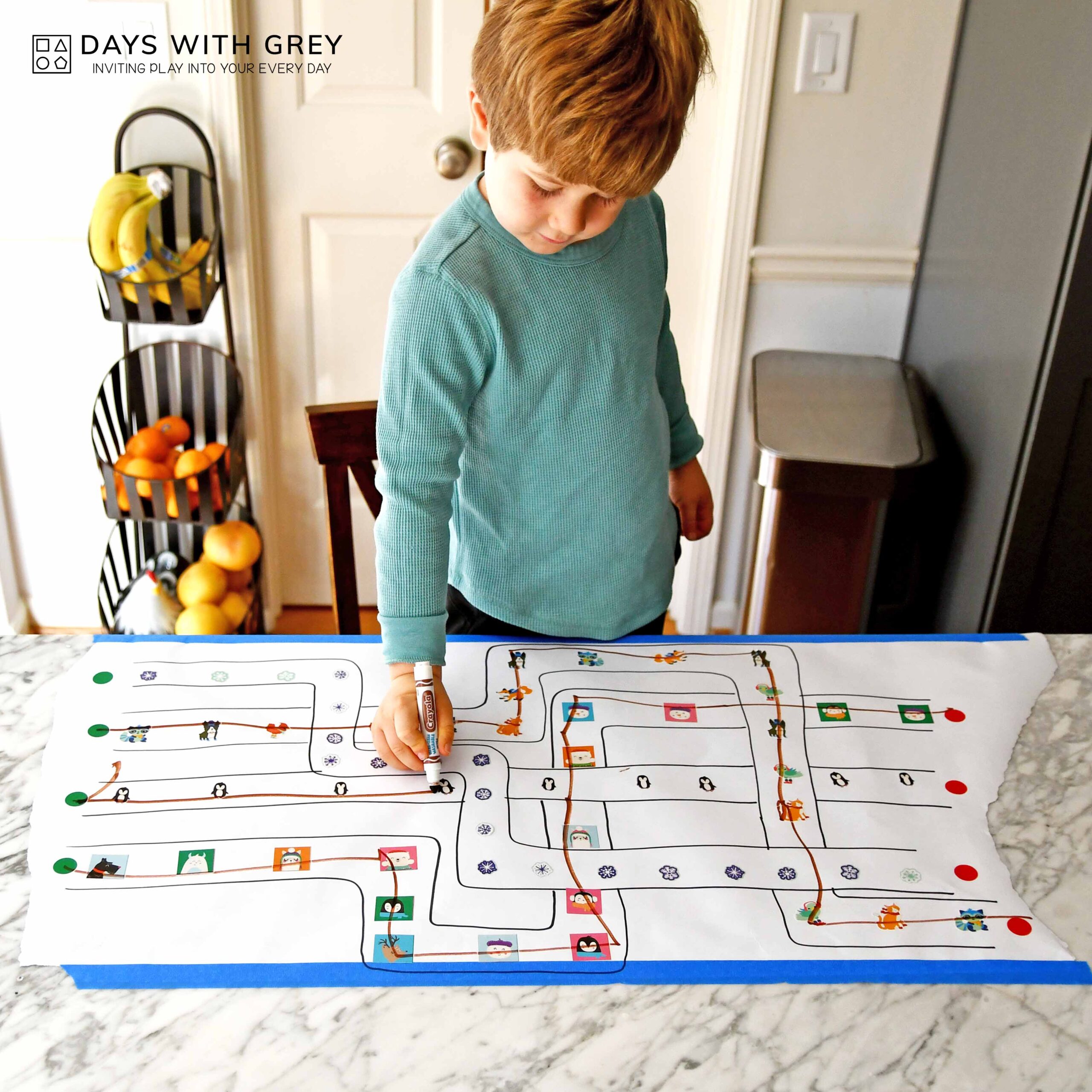 Sticker Maze; a Fine Motor Win! - Days With Grey
