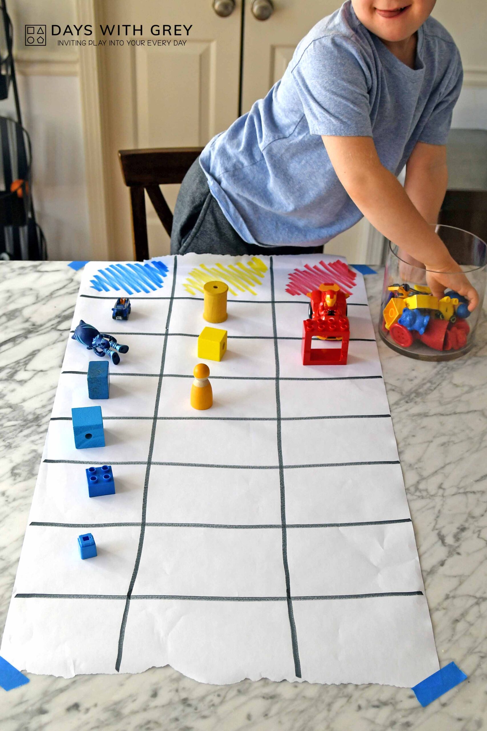 Primary Color Toy Graph - Days With Grey