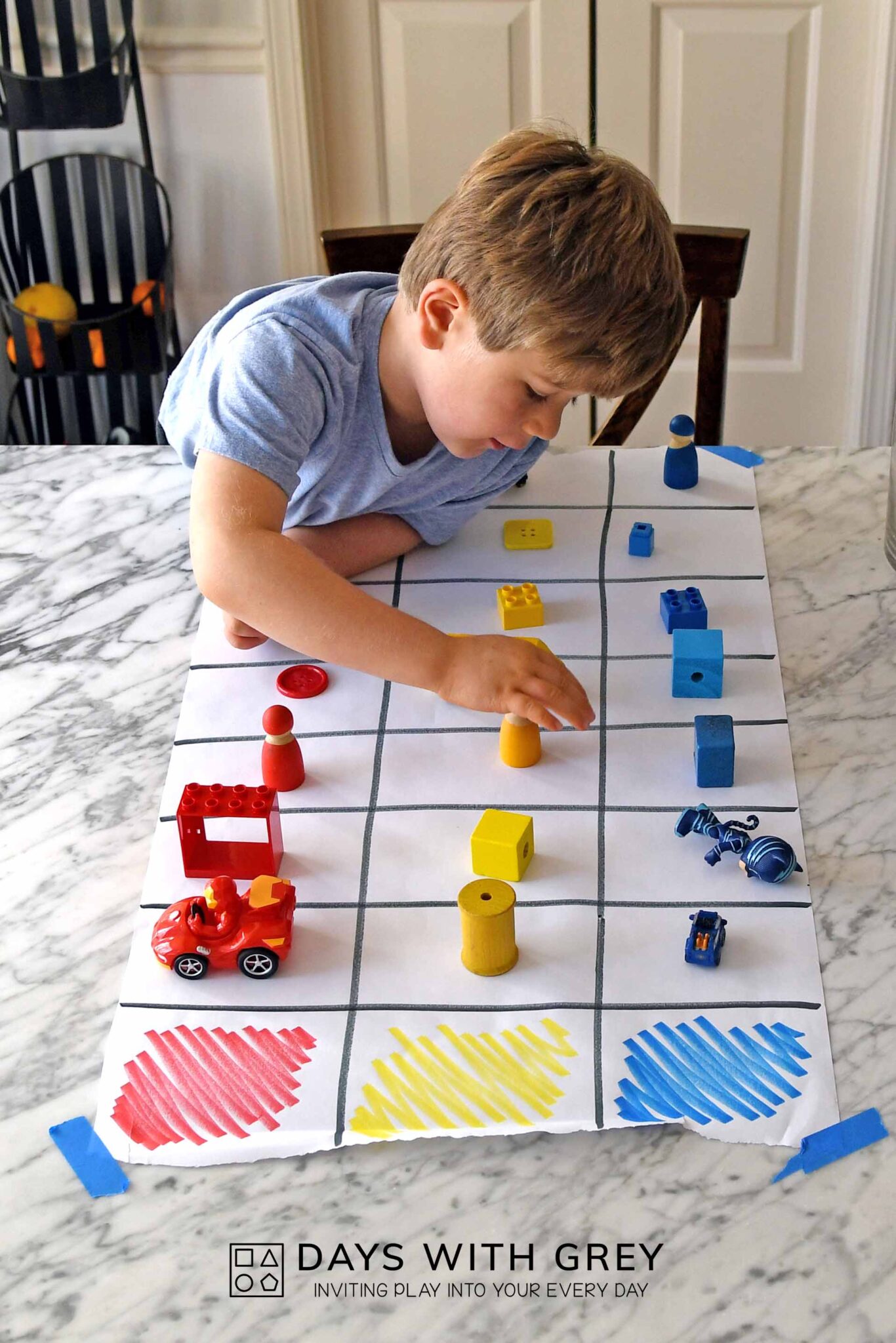 Primary Color Toy Graph - Days With Grey