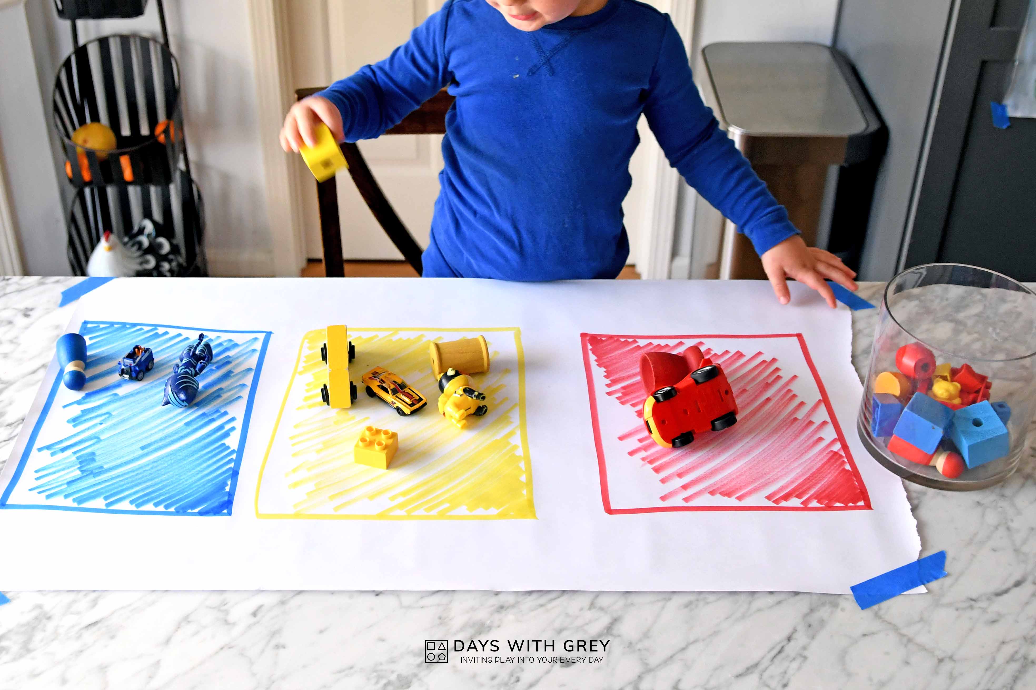 Primary Color Toy Sort - Days With Grey