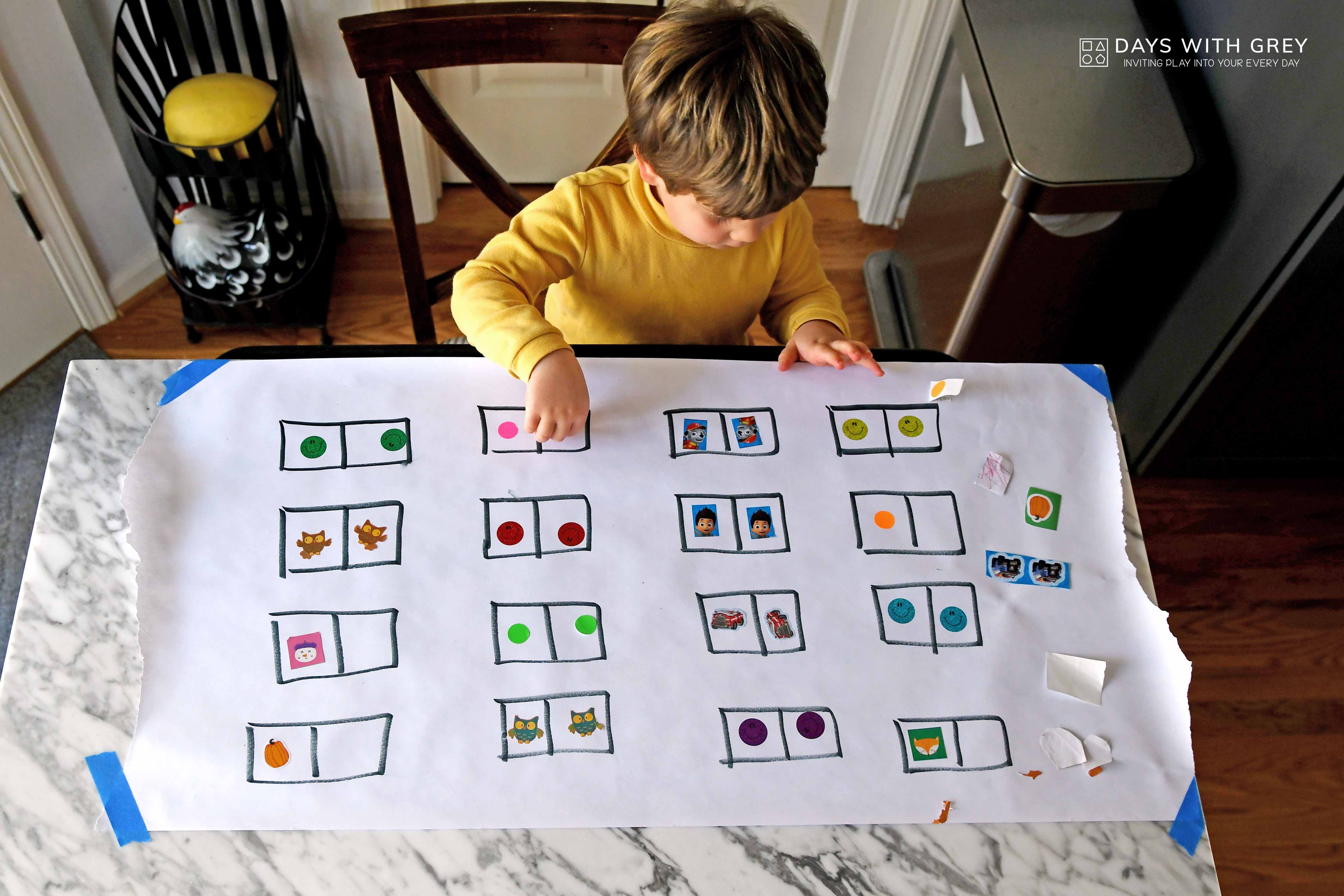 Sticker Pairs; a Matching Game for Toddlers - Days With Grey