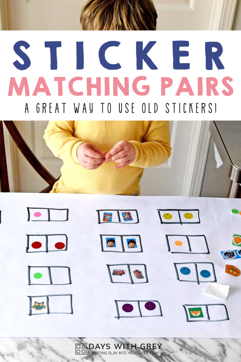 Sticker Pairs; a Matching Game for Toddlers - Days With Grey