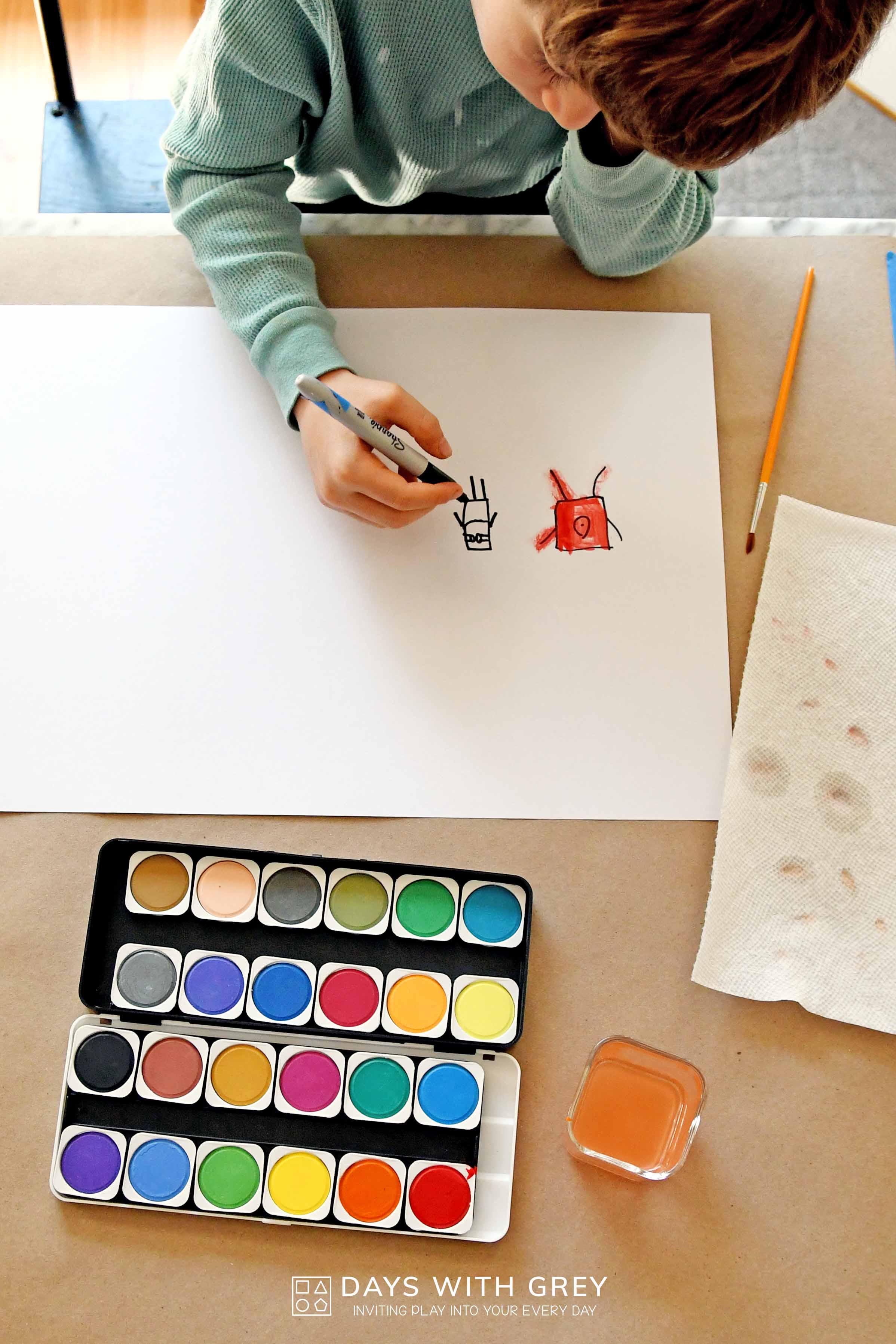Watercolor Painting for Kids - Days With Grey