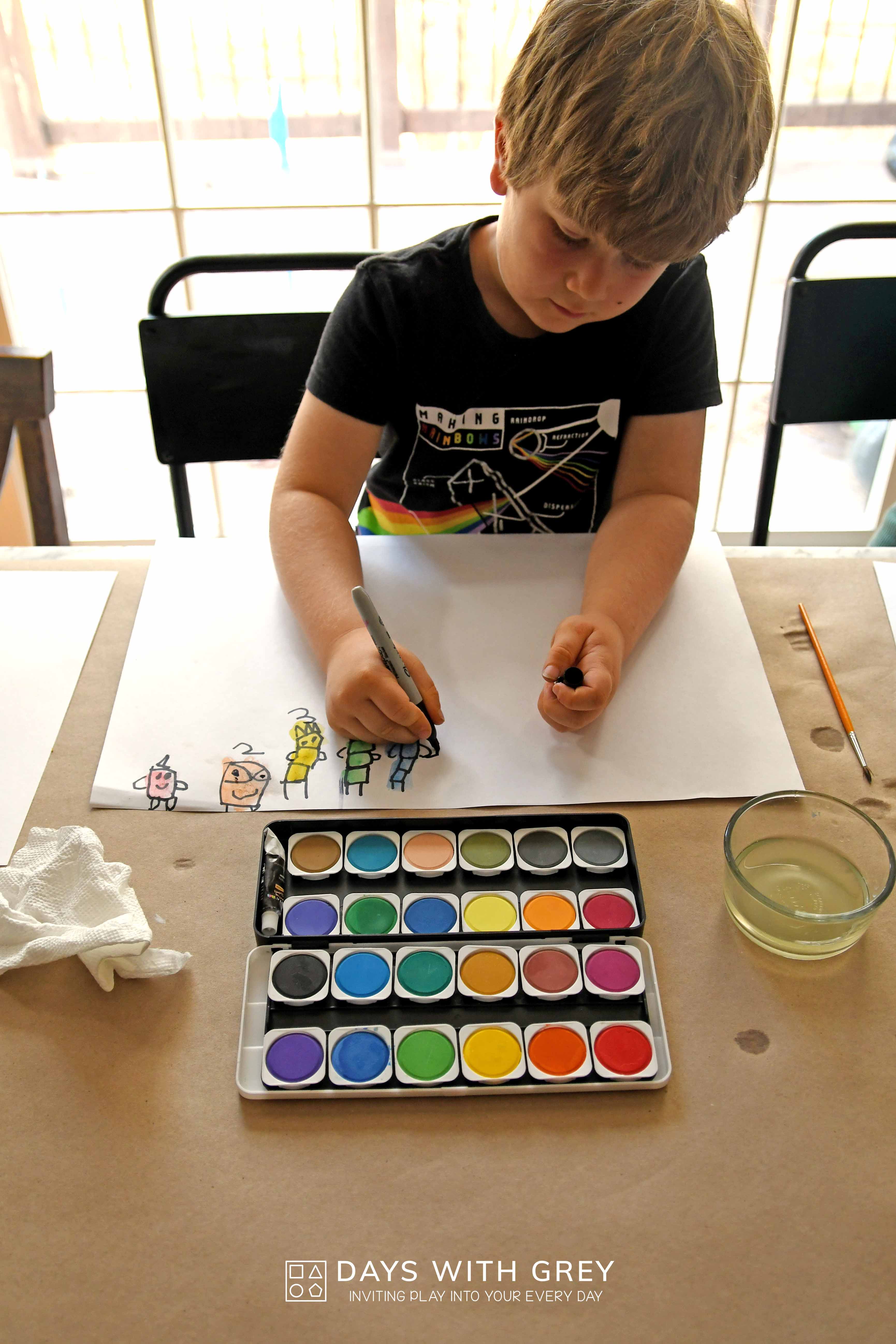 Watercolor Painting for Kids - Days With Grey