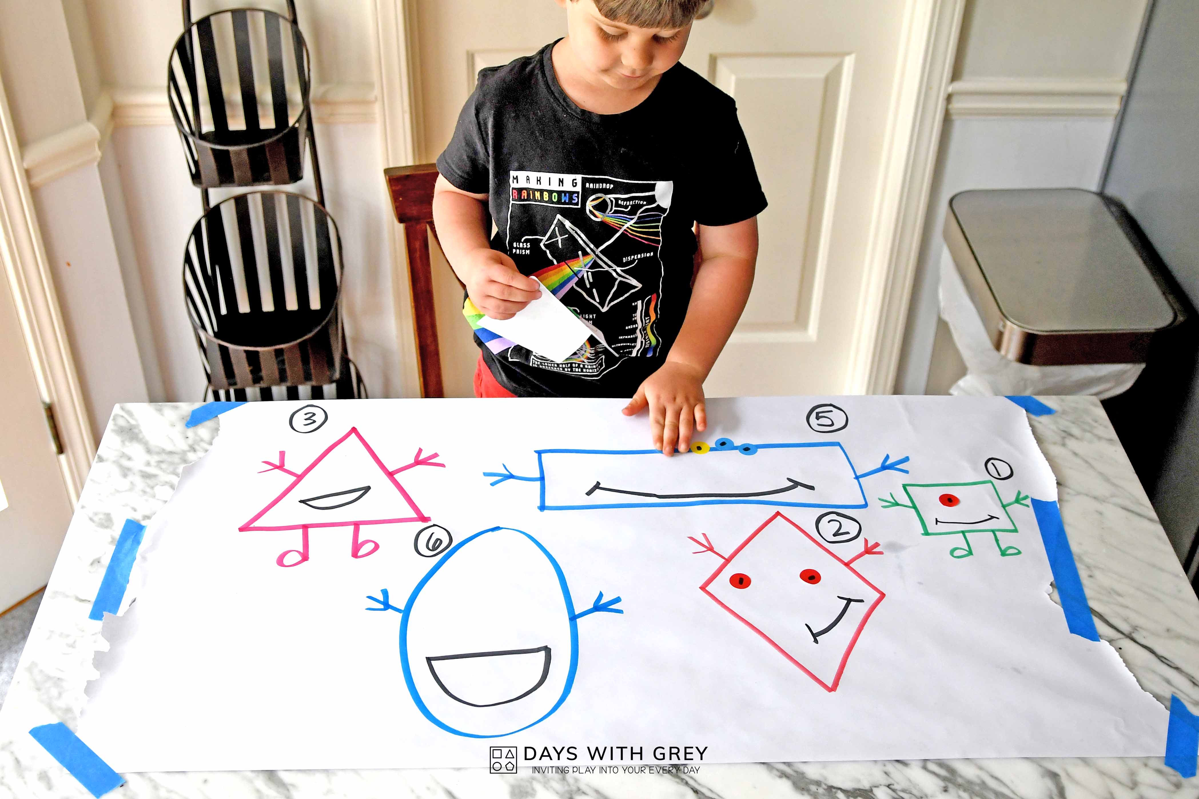 Shape People; Toddler Counting Activity - Days With Grey