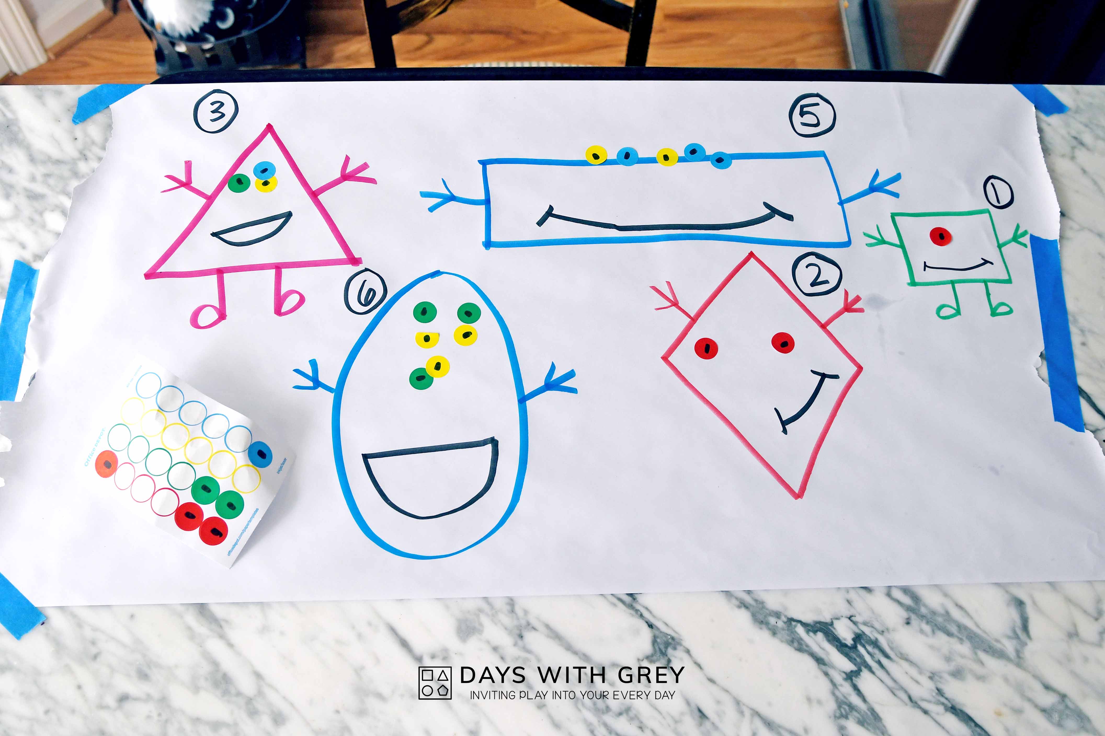 Shape People; Toddler Counting Activity - Days With Grey