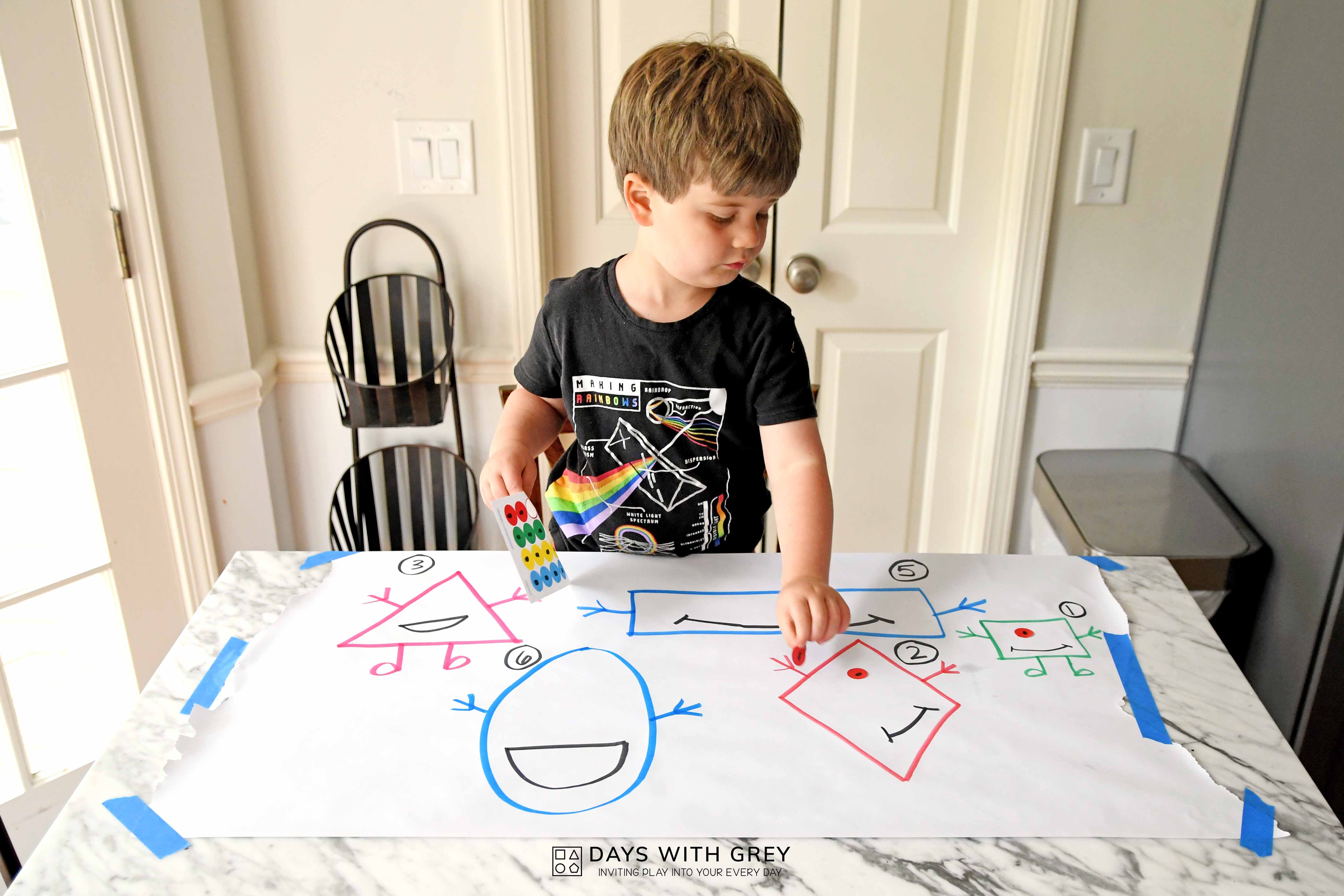 Shape People; Toddler Counting Activity - Days With Grey