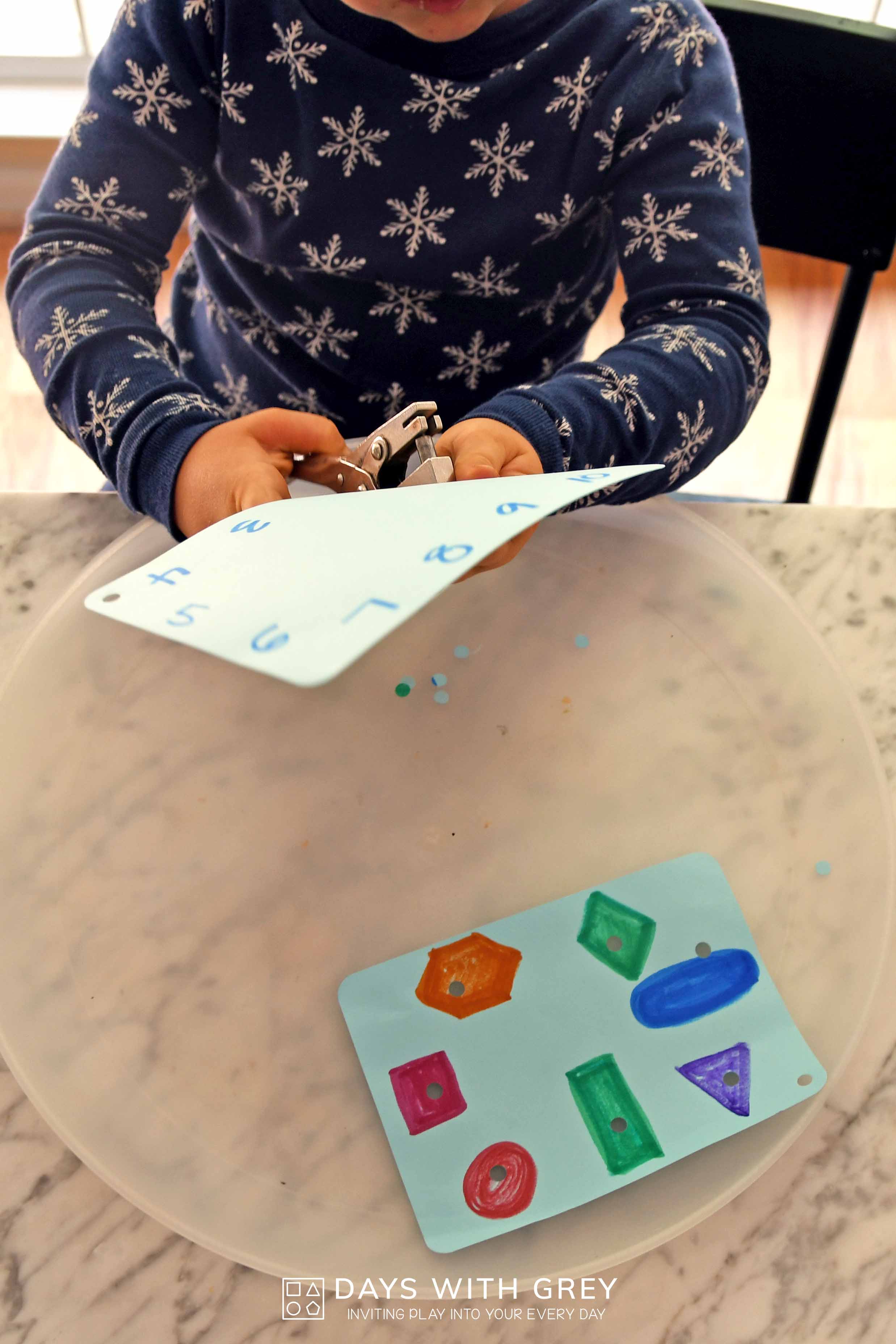 Hole Punching Fine Motor Activity - Days With Grey