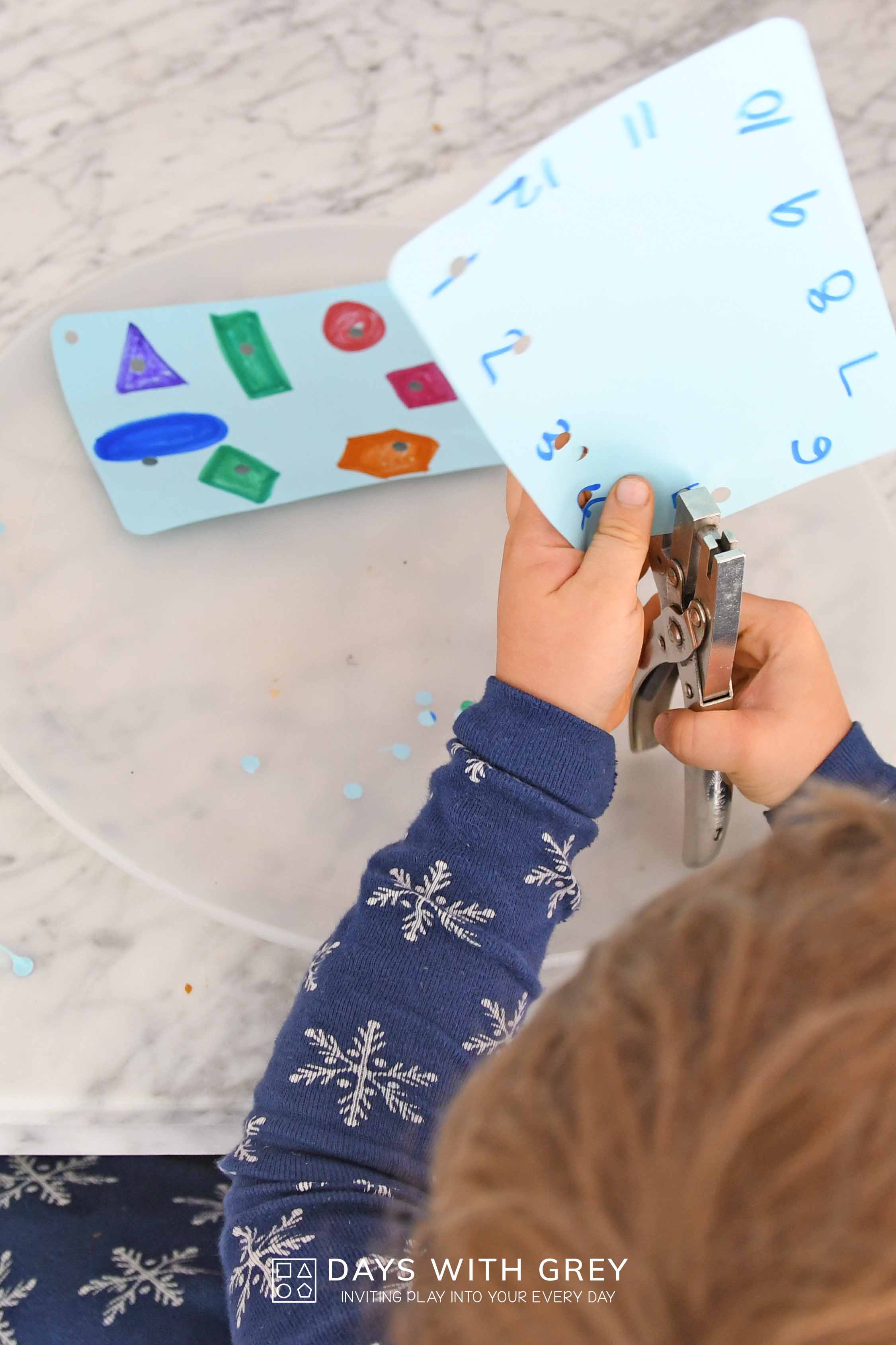 Hole Punching Fine Motor Activity - Days With Grey
