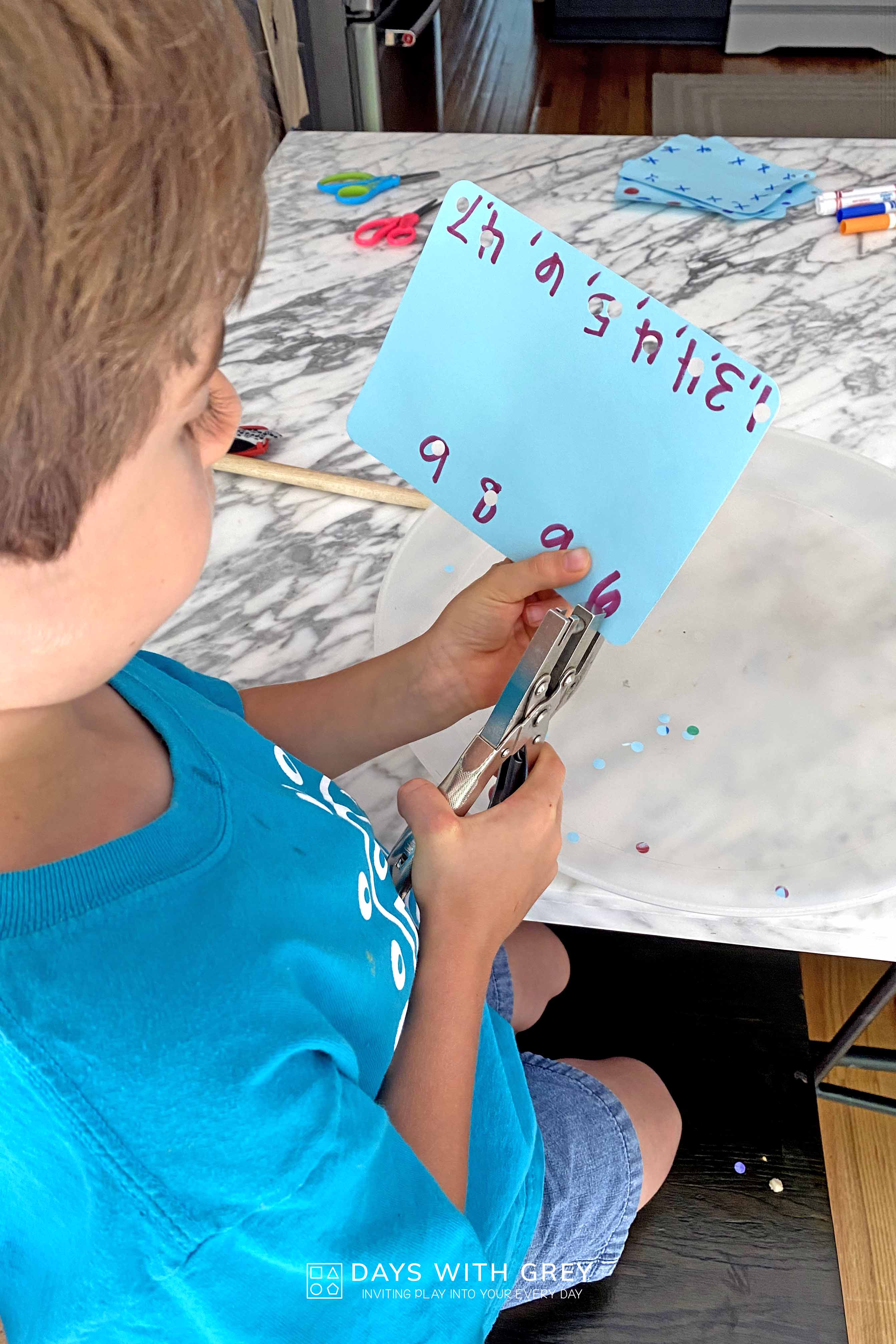 Hole Punching Fine Motor Activity - Days With Grey