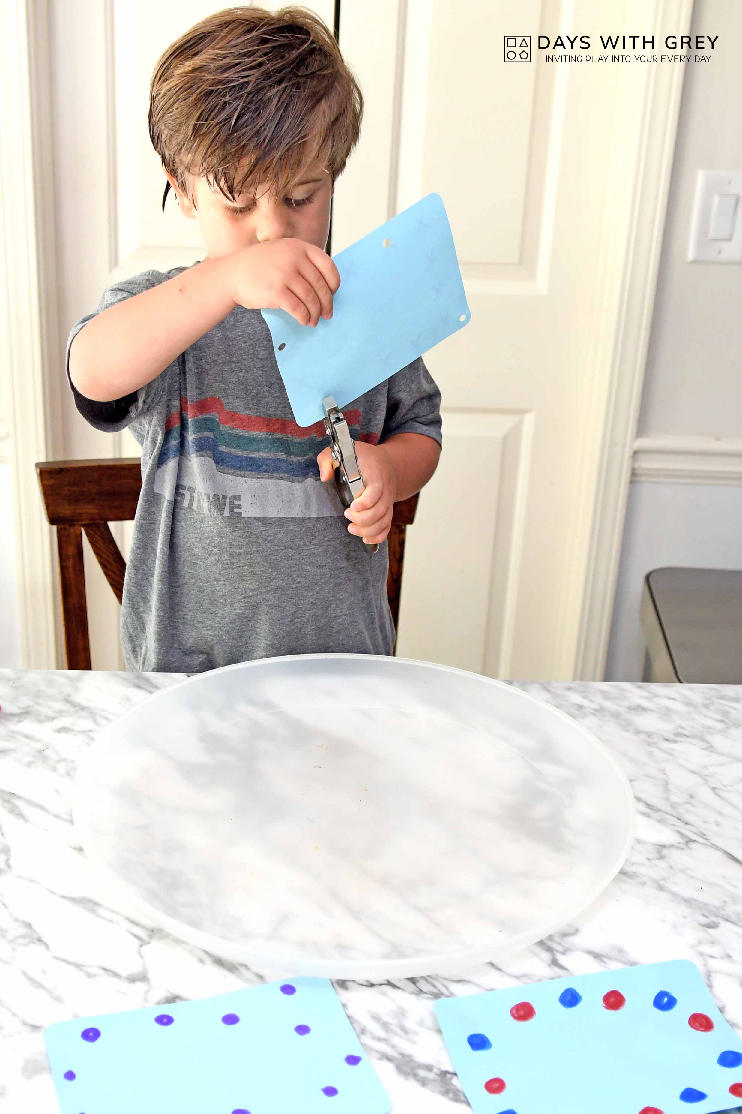 Hole Punching Fine Motor Activity - Days With Grey
