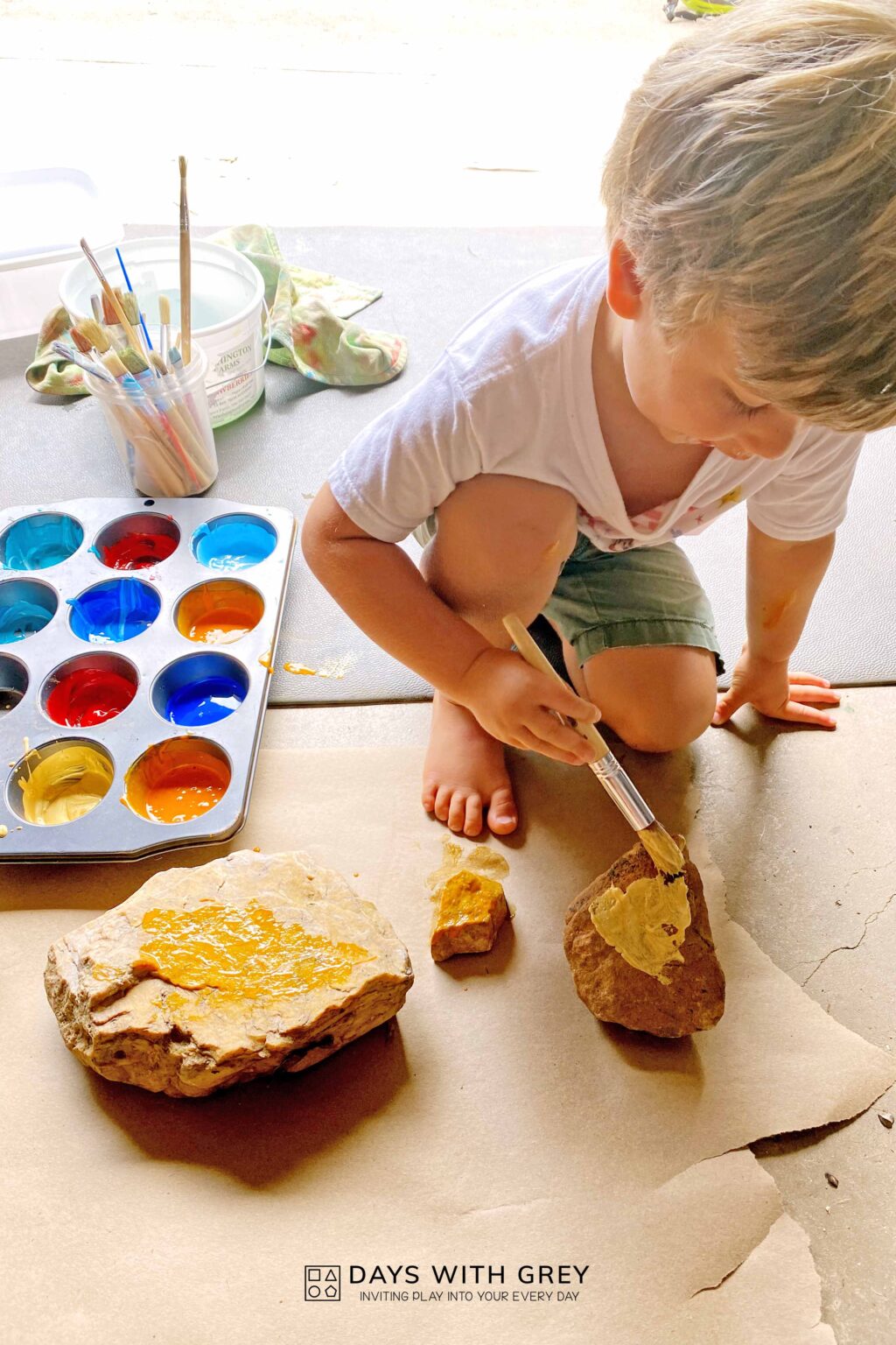 Painting Rocks: an Easy Art Activity for Kids - Days With Grey