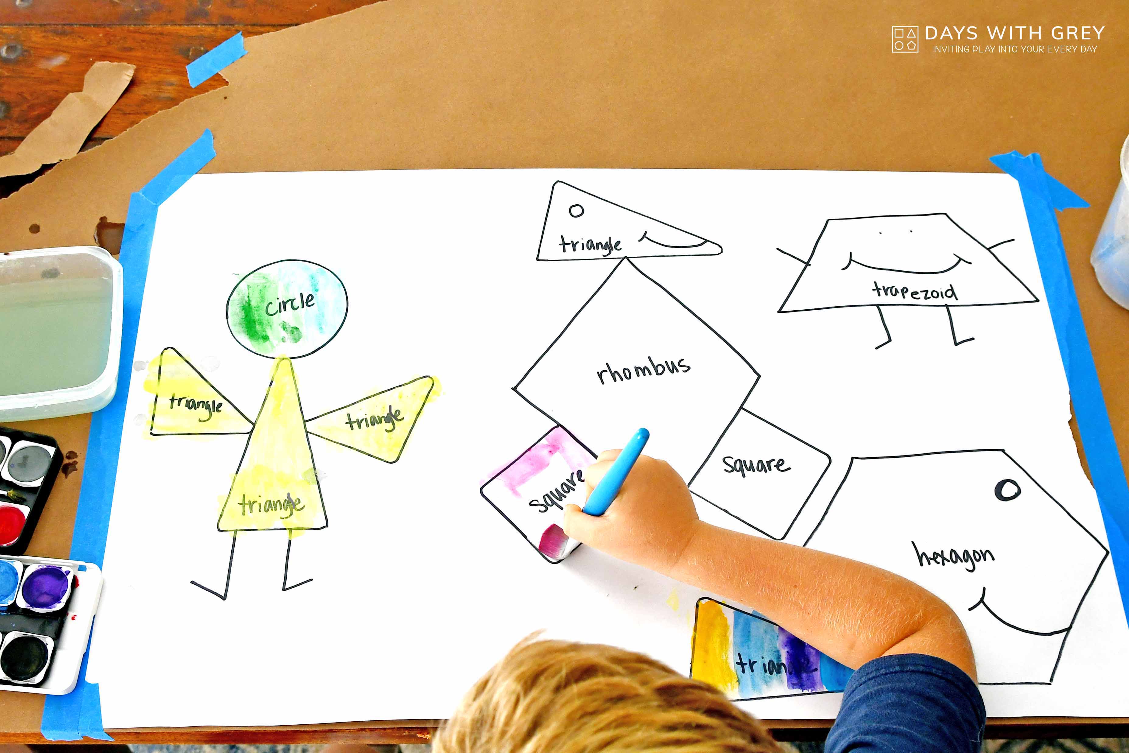 Watercolor Shape Painting - Days With Grey