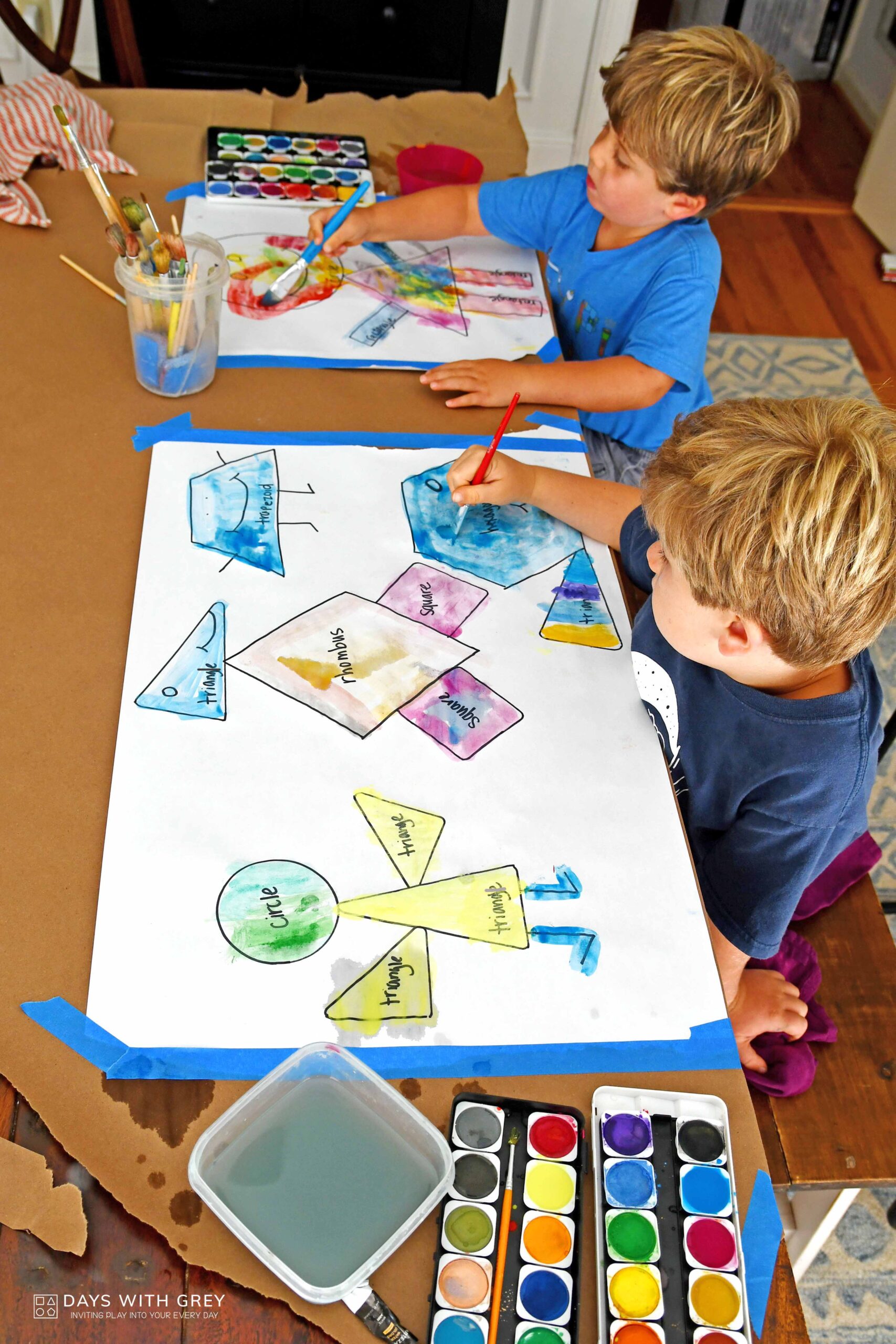 Watercolor Shape Painting - Days With Grey