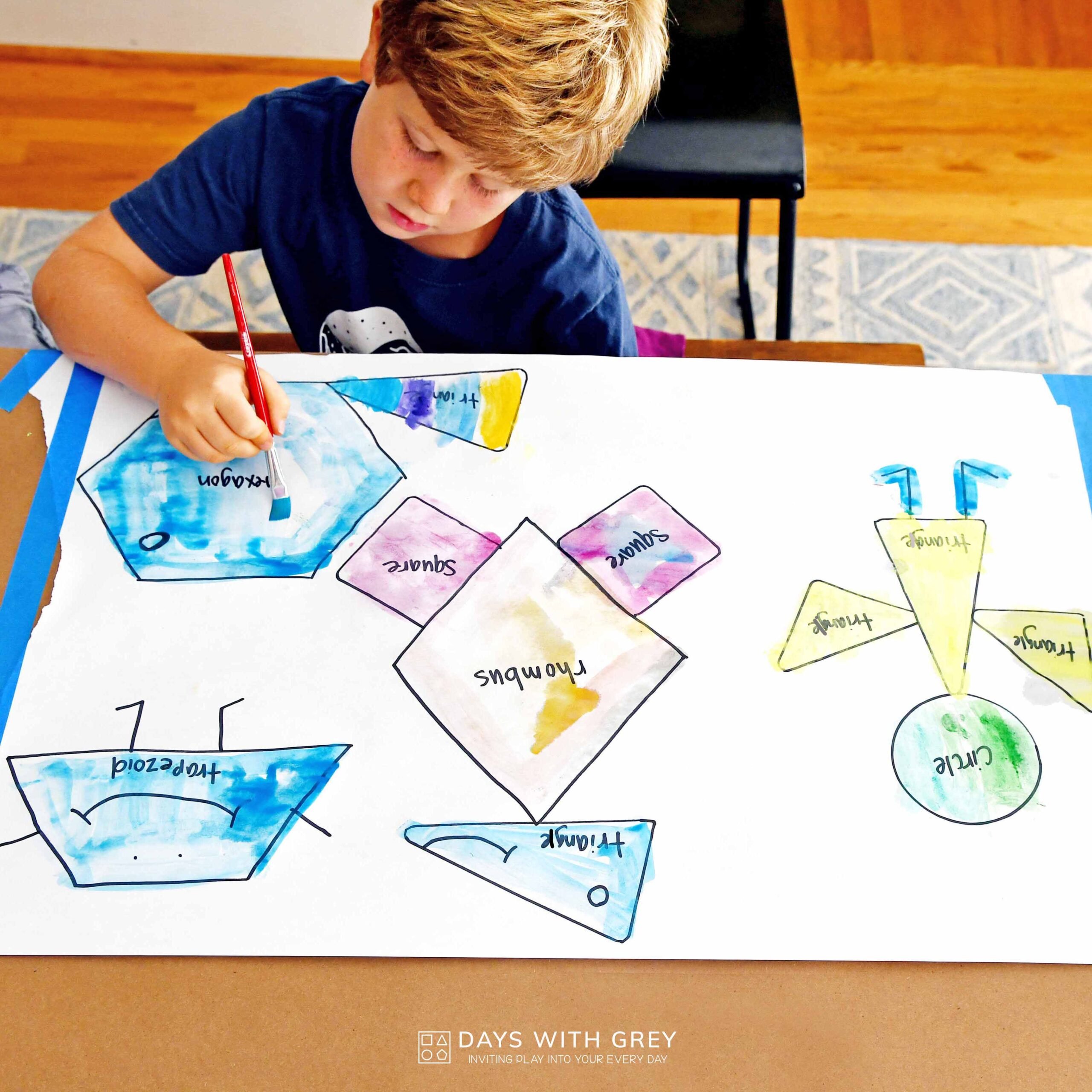 Watercolor Shape Painting - Days With Grey