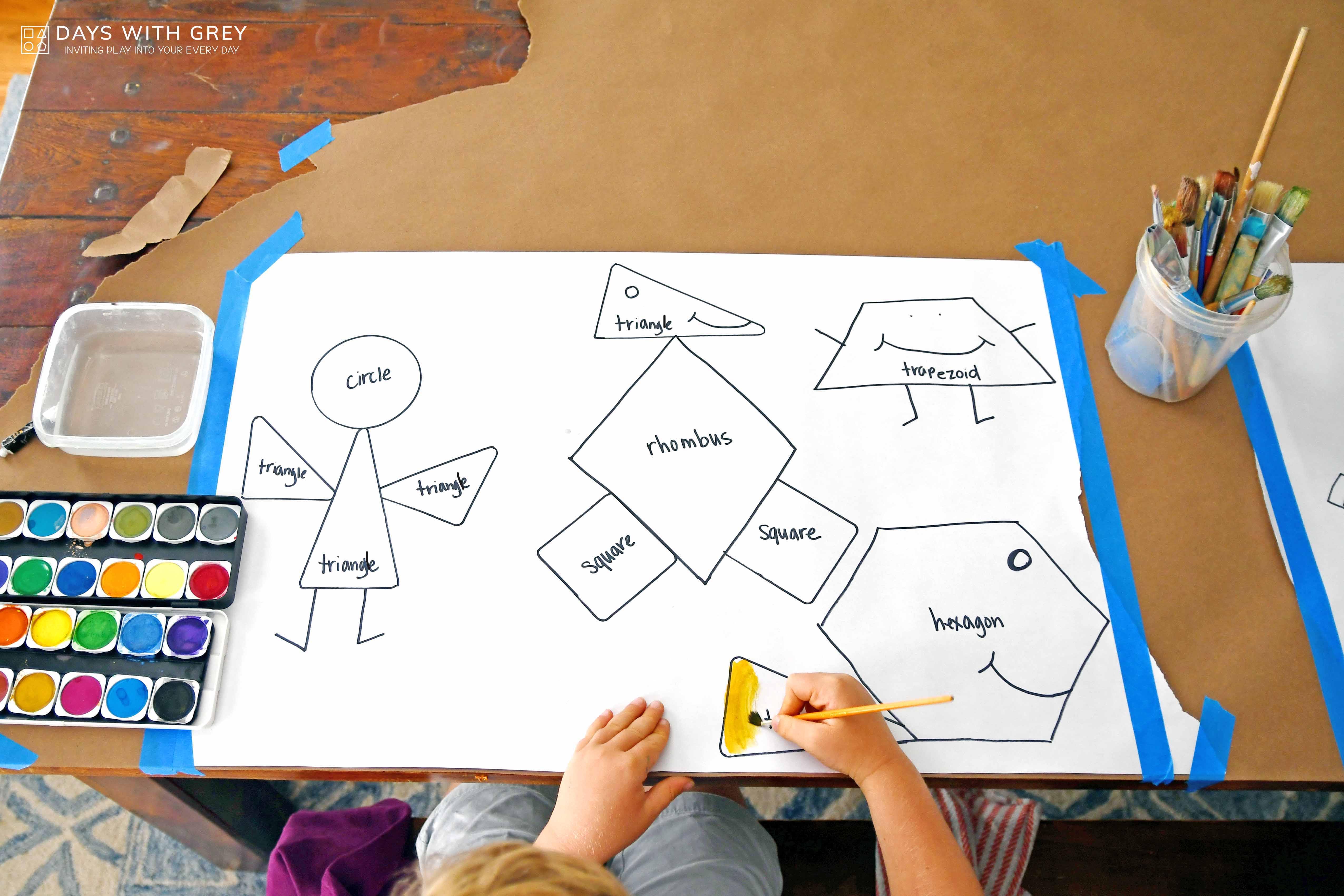 Watercolor Shape Painting - Days With Grey