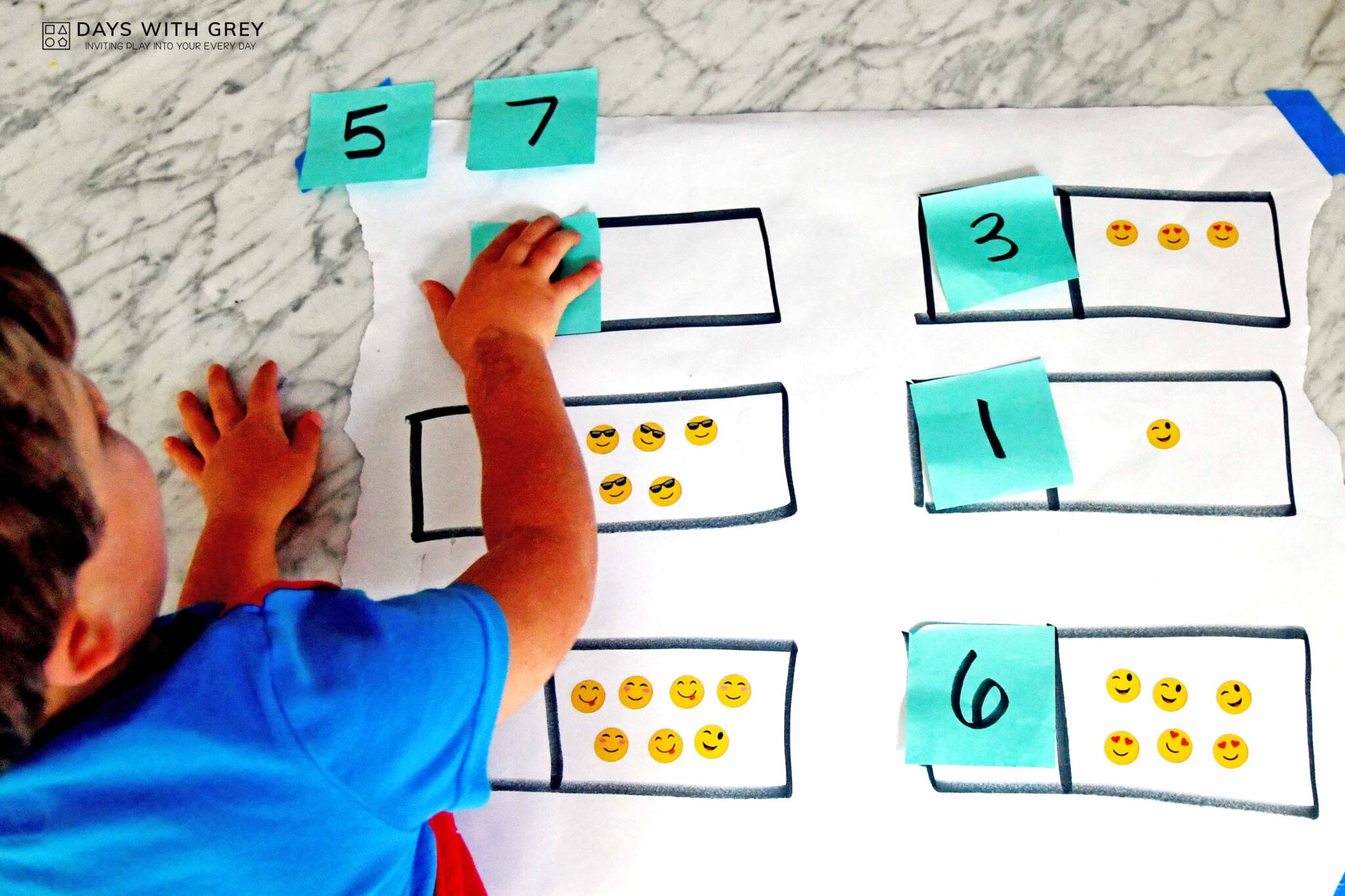 Sticker Number Match - Days With Grey