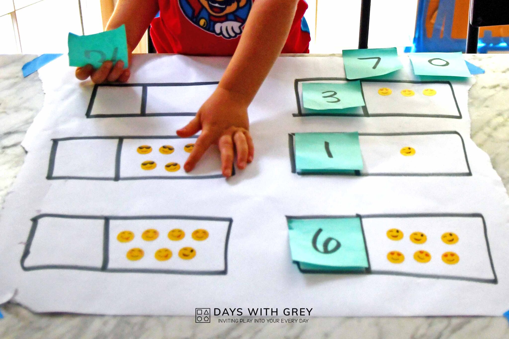 Sticker Number Match - Days With Grey