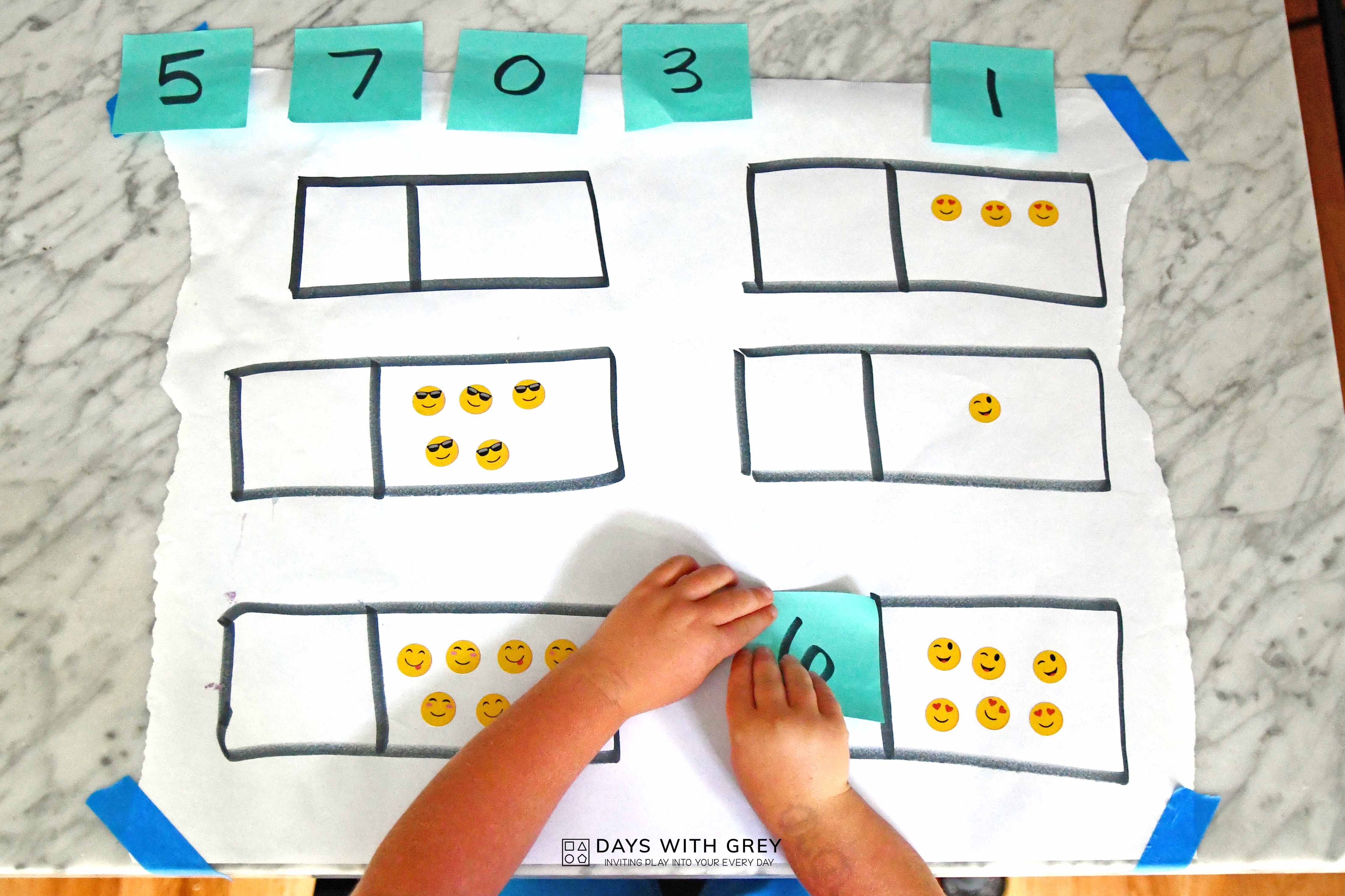 Sticker Number Match - Days With Grey