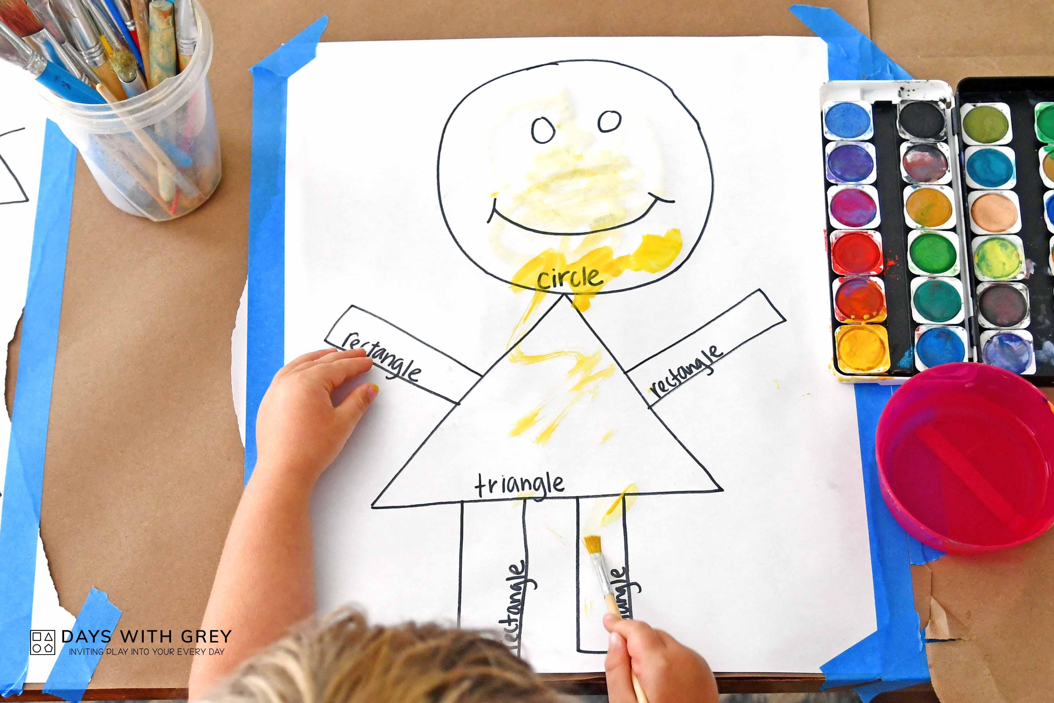 Watercolor Shape Painting - Days With Grey