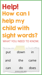 How to Decode Sight Words - Days With Grey