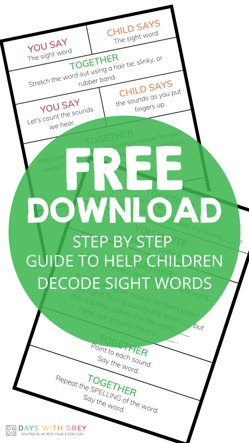How to Decode Sight Words - Days With Grey