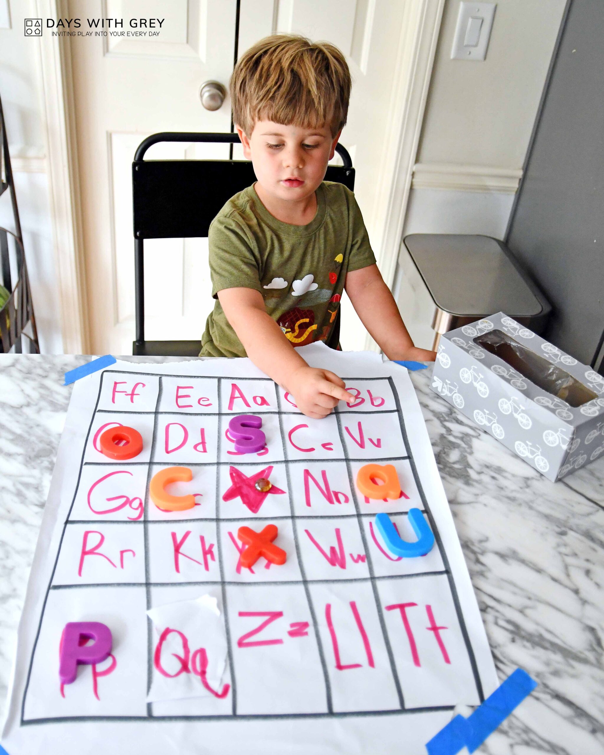 Alphabet Bingo with a Twist - Days With Grey