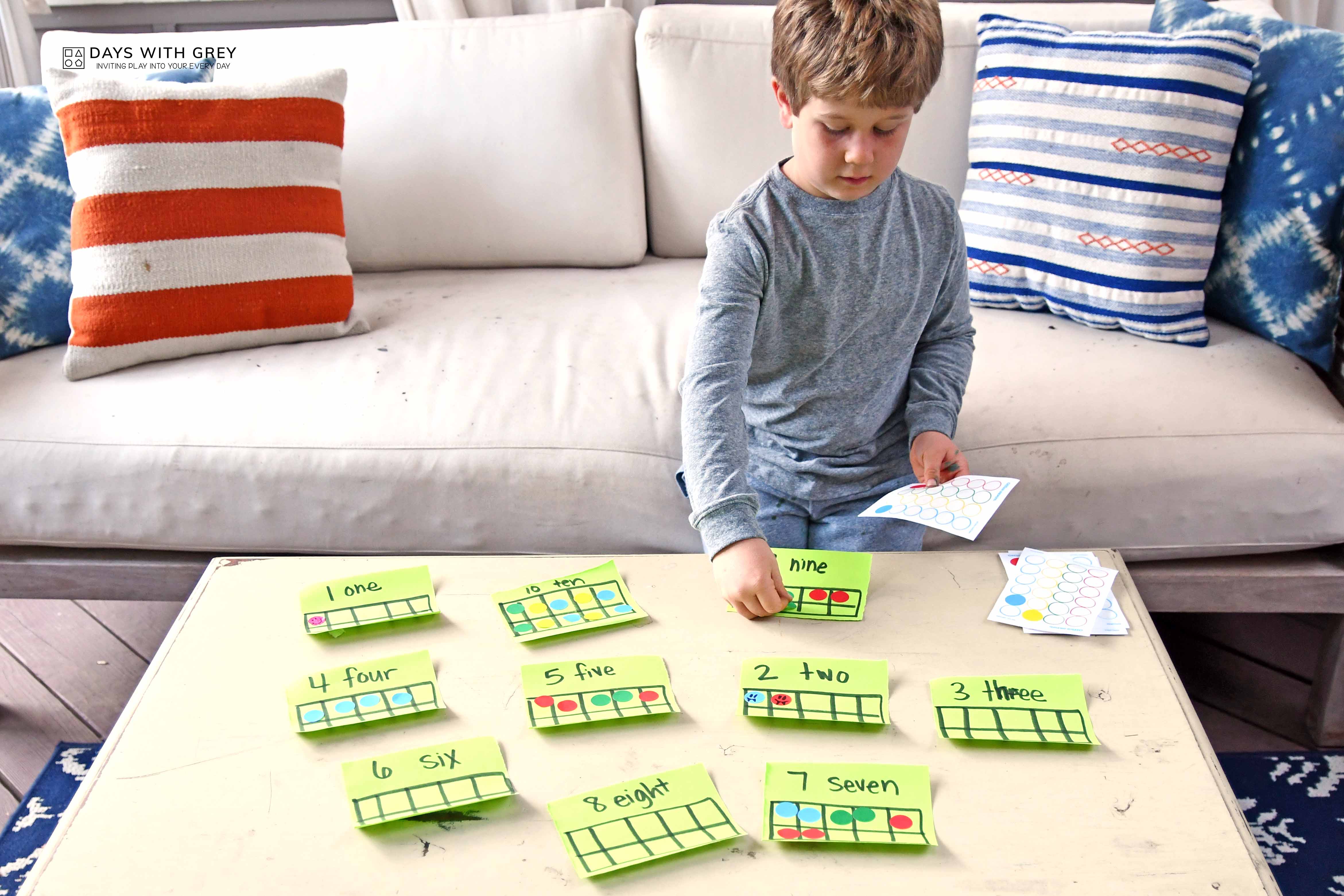 Mini Sticker Ten Frames - Days With Grey