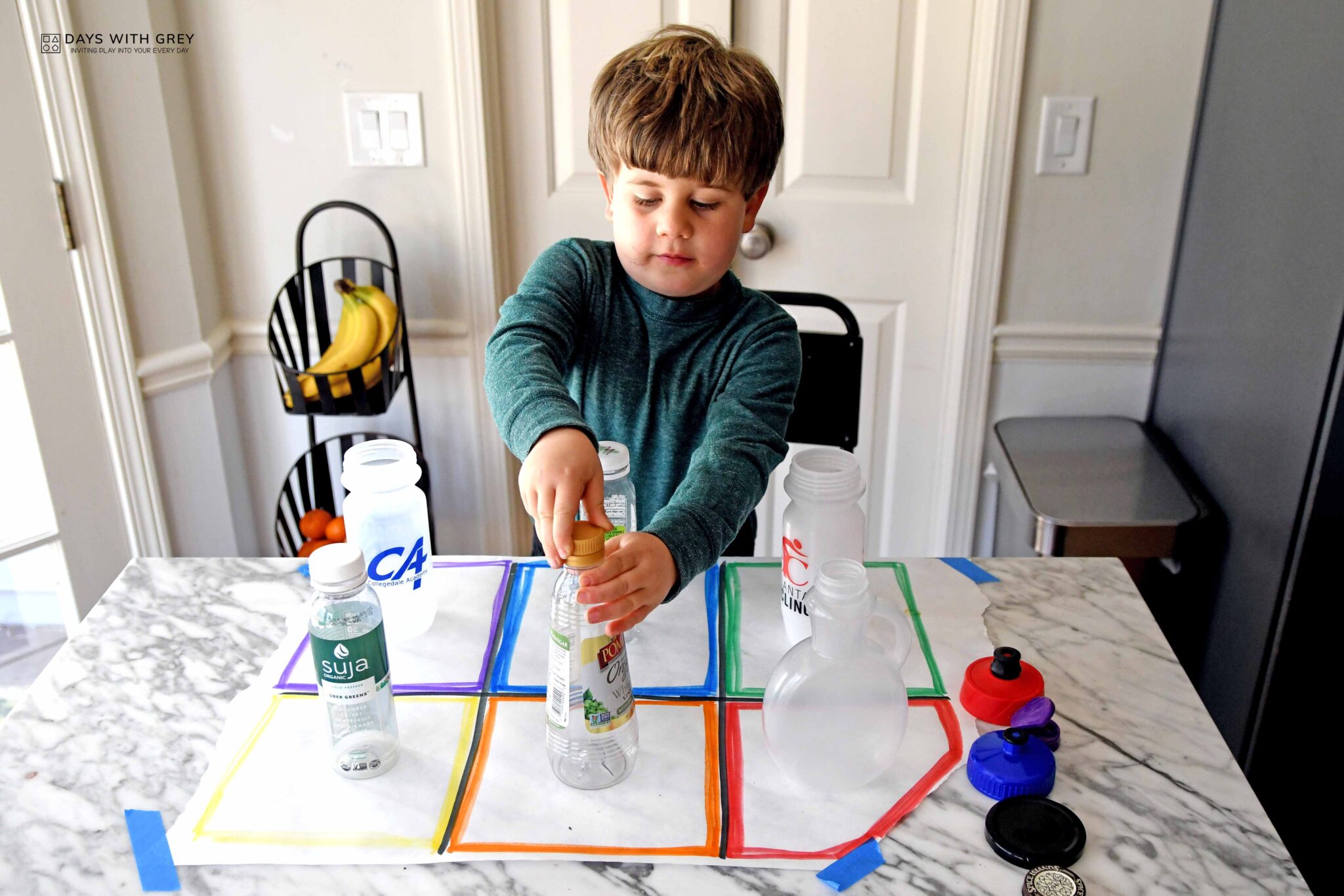 Match the Caps - a Simple Preschool Activity - Days With Grey