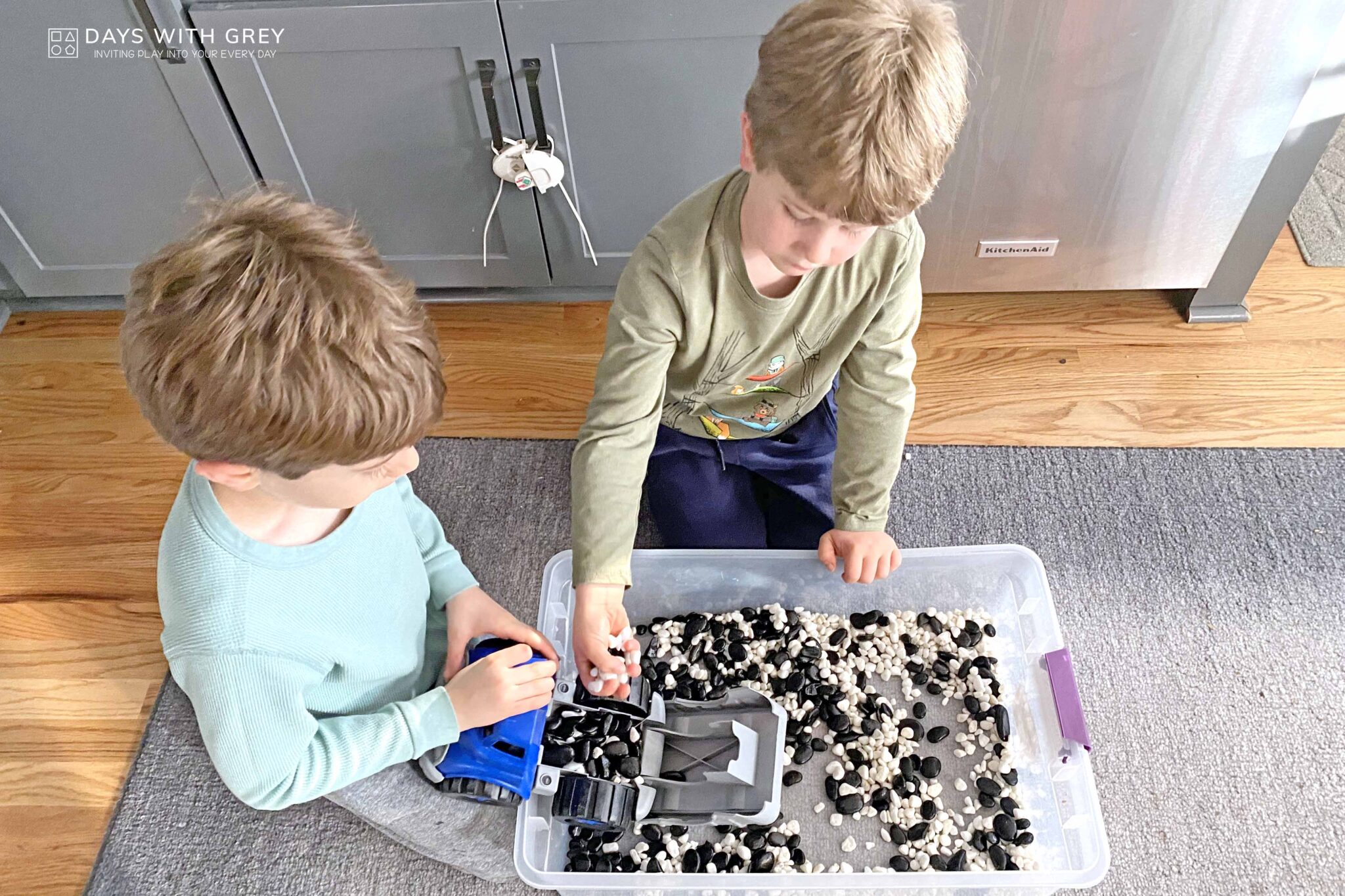 Rock Sensory Bin - Days With Grey