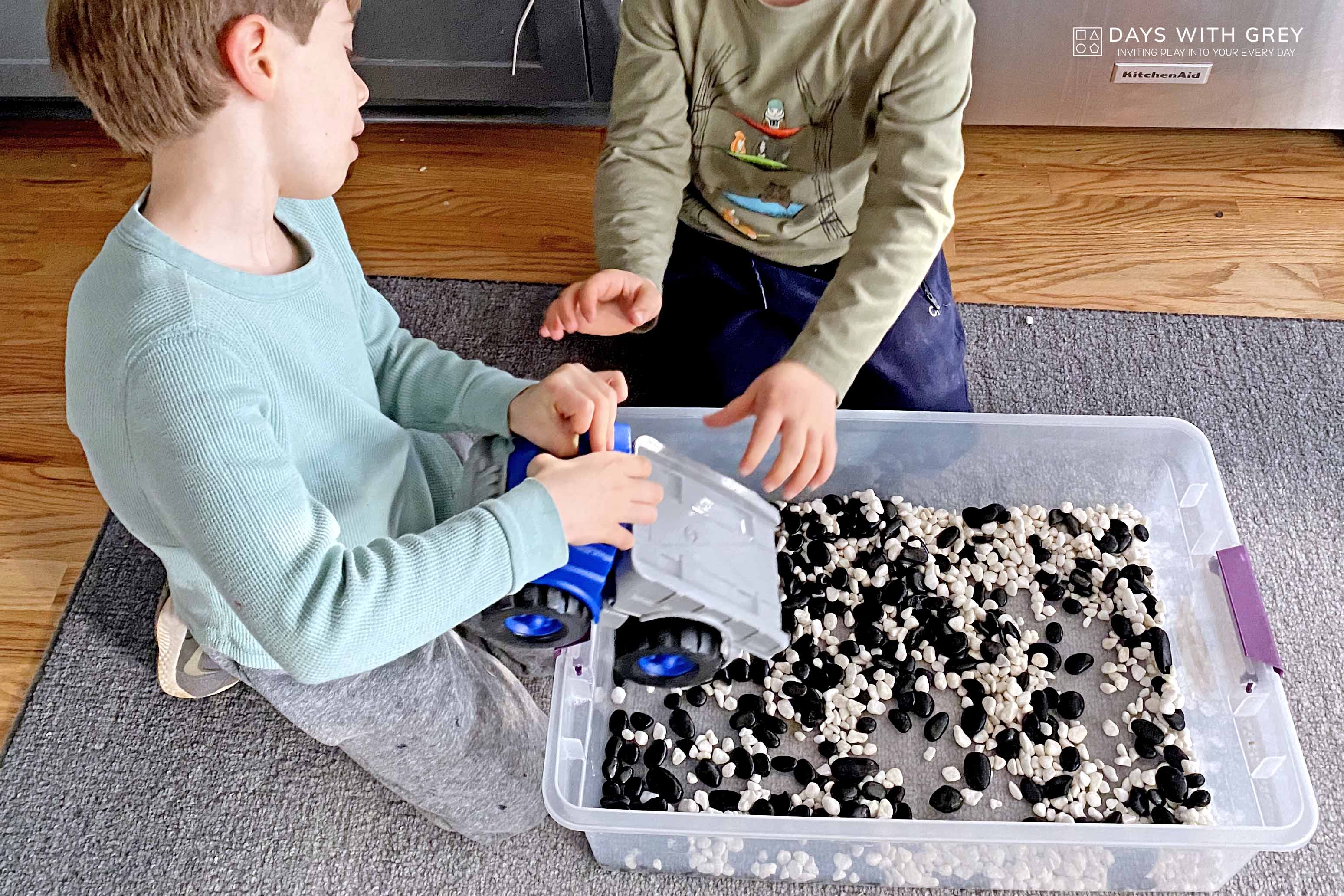Rock Sensory Bin - Days With Grey
