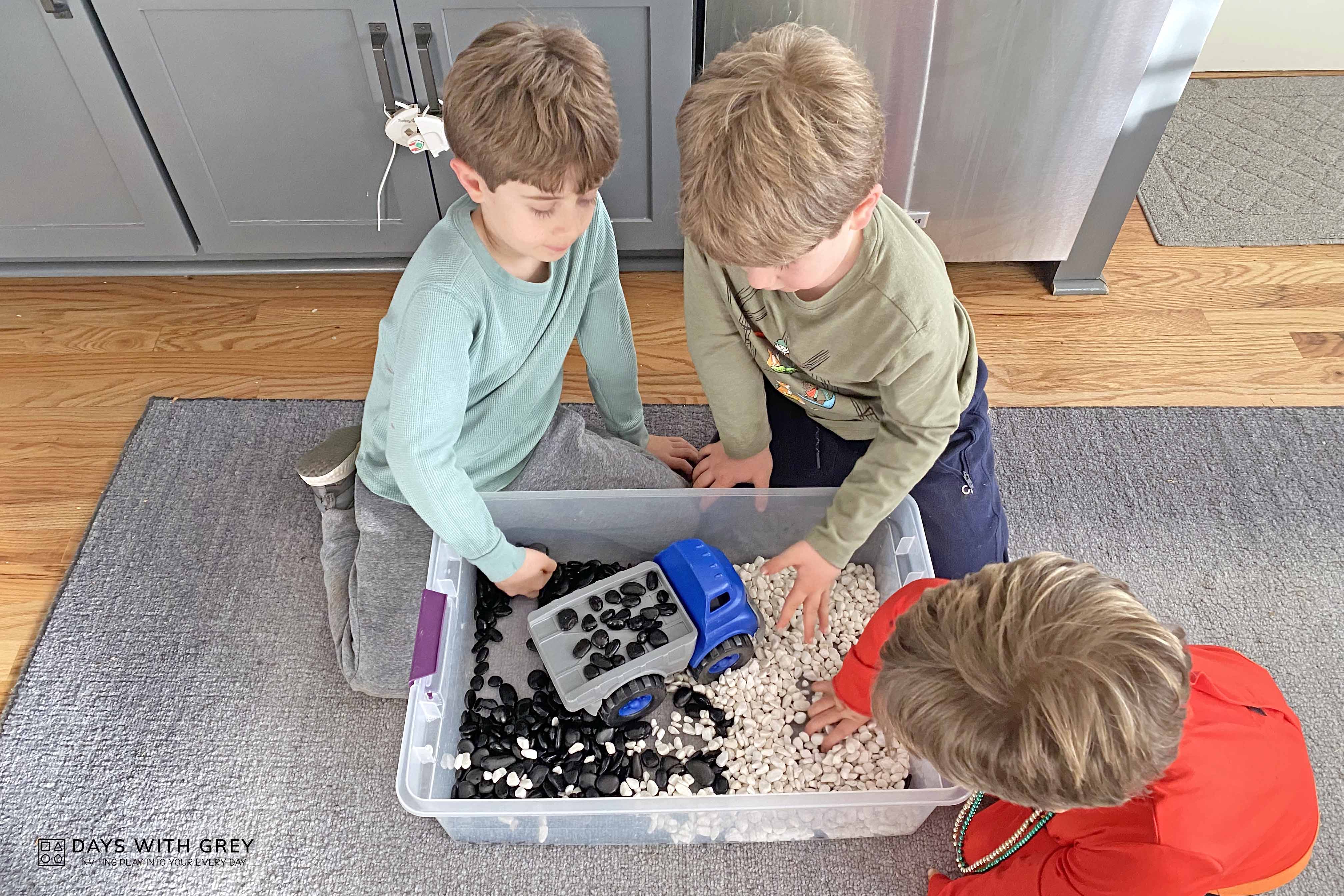 Rock Sensory Bin - Days With Grey