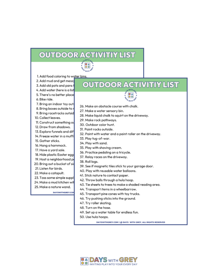 50 Outdoor Activities for Kids - Days With Grey