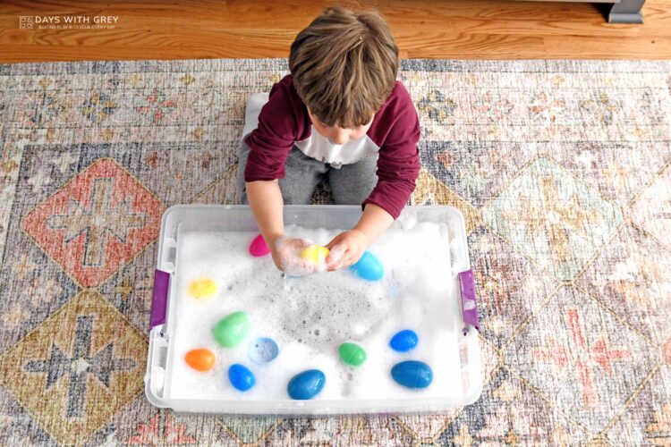 Easter Egg Water Sensory Bin - Days With Grey