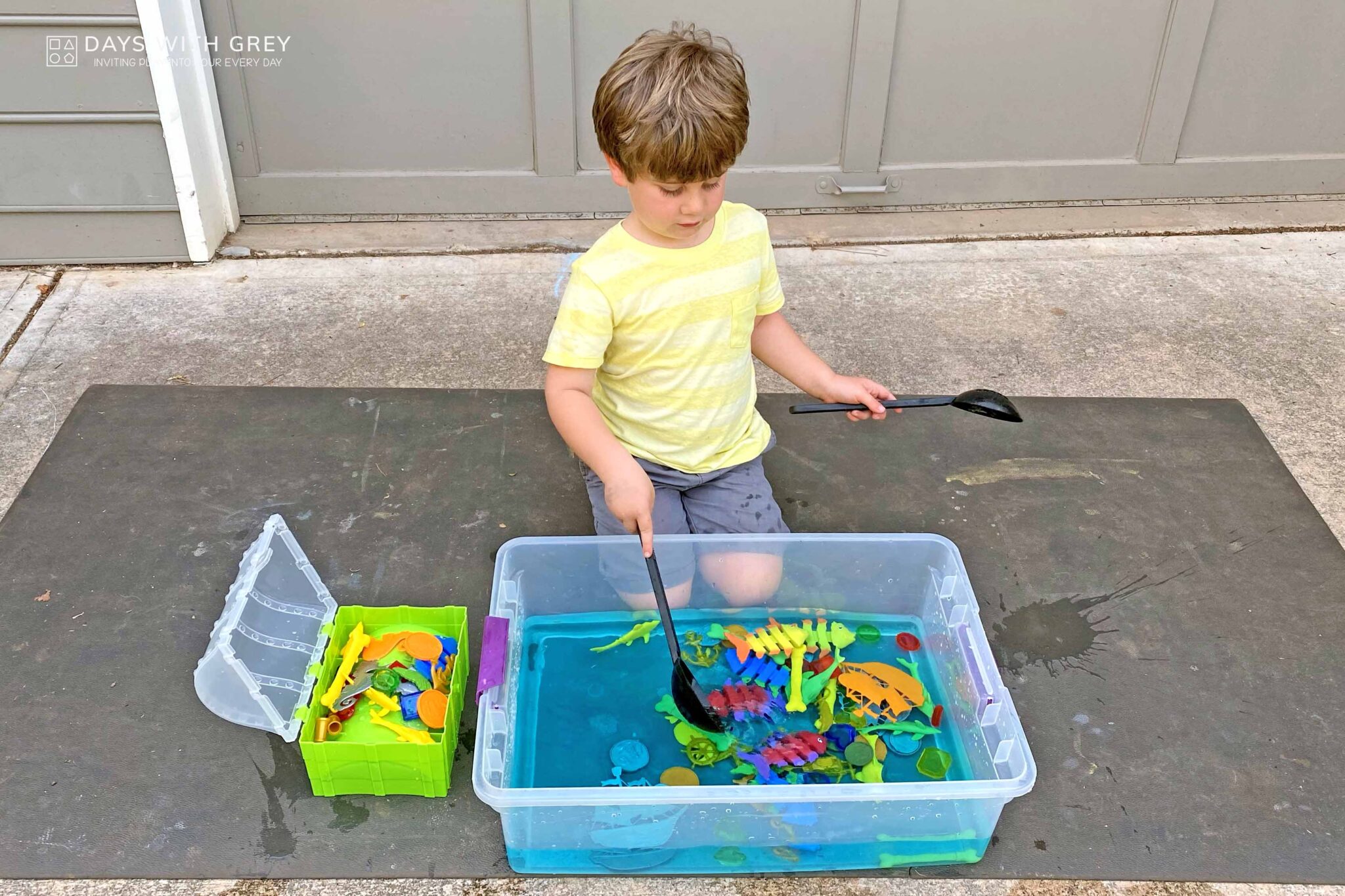 Scoop the Sea - Water Sensory Play - Days With Grey