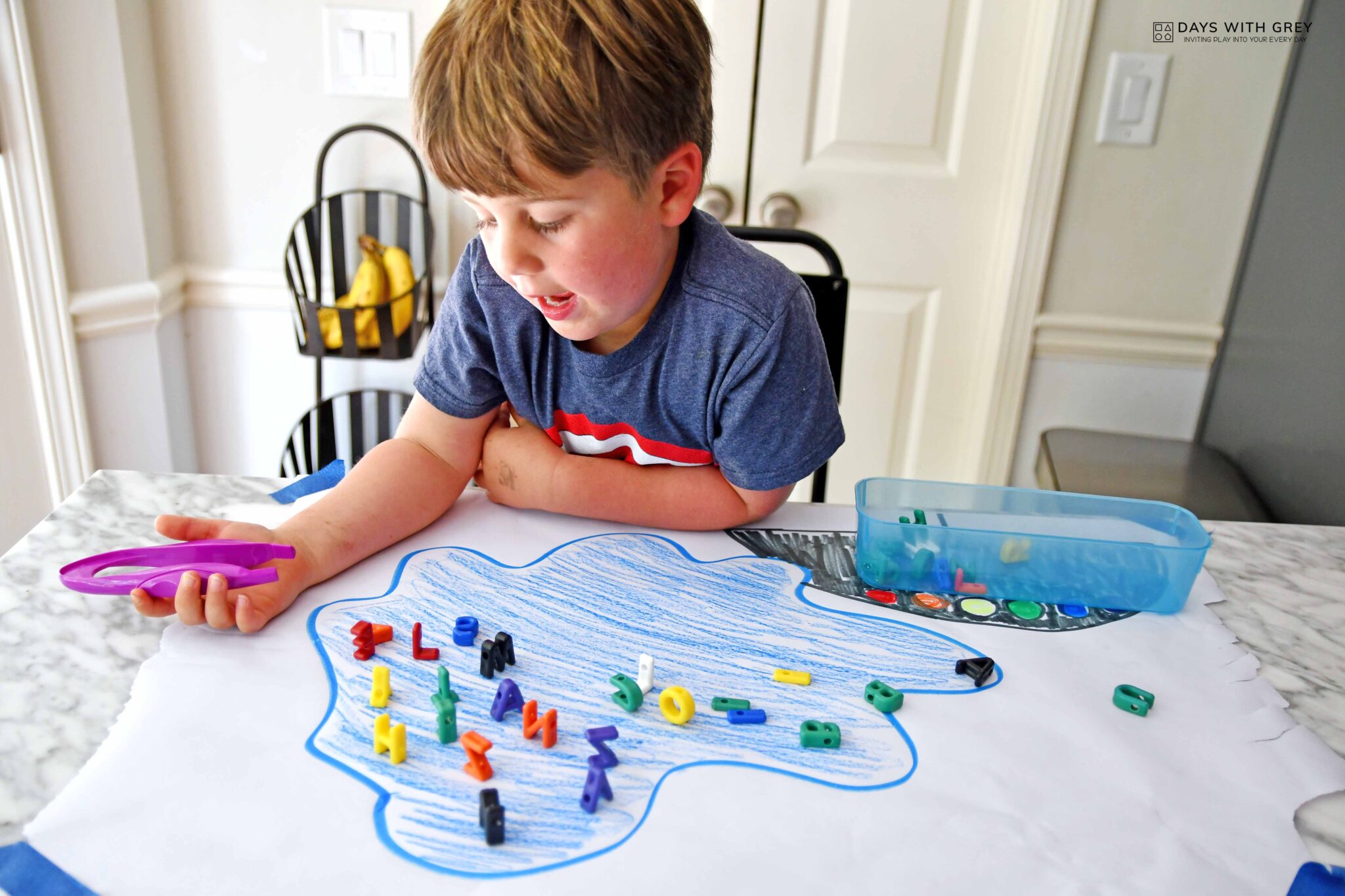 Fine Motor Letter Grab - Days With Grey