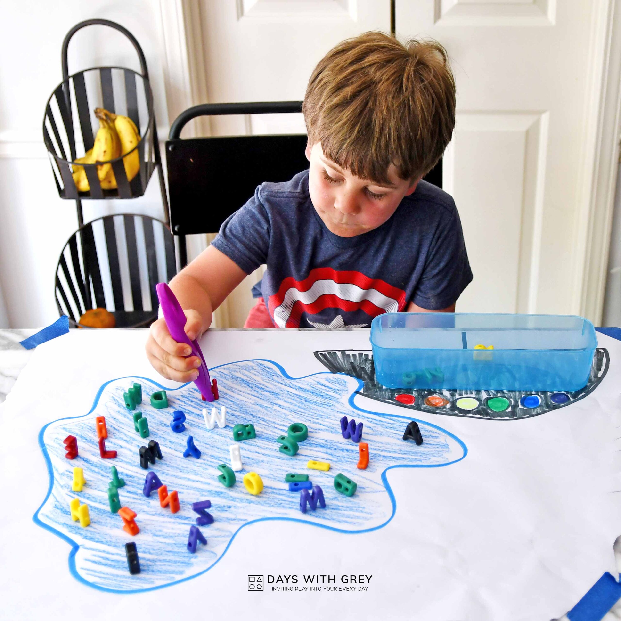 Fine Motor Letter Grab - Days With Grey