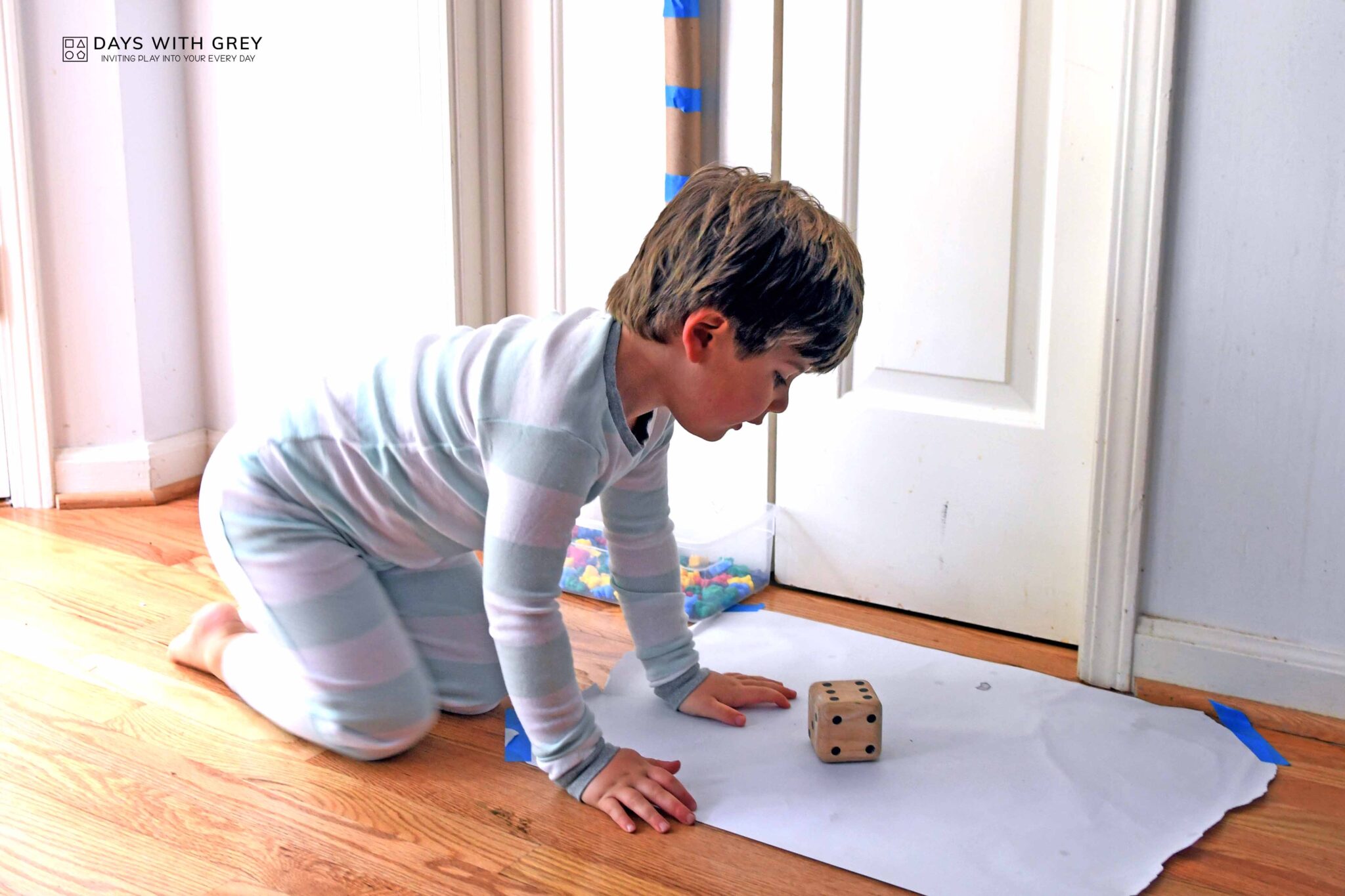 Roll and Drop Counting Activity - Days With Grey