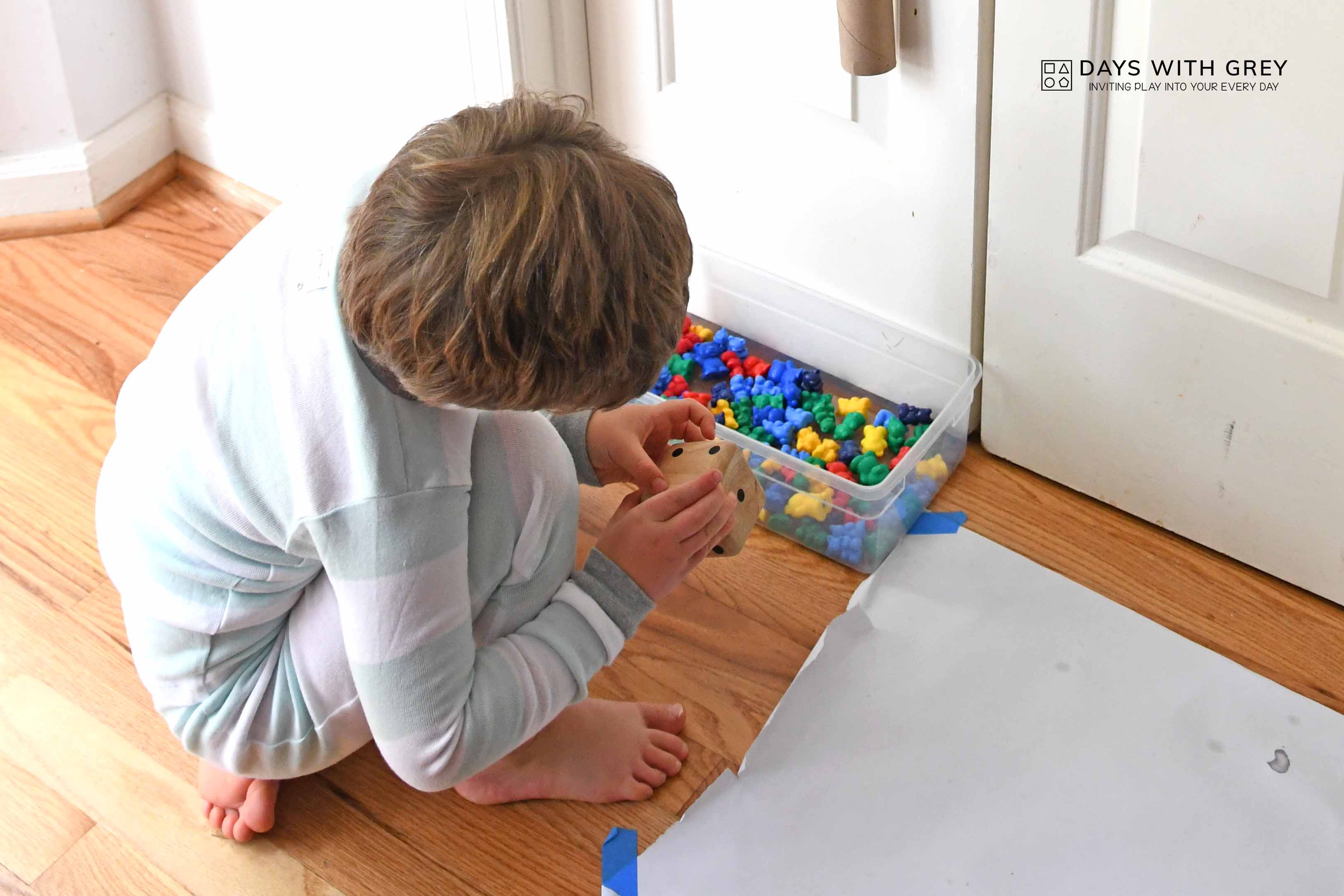 Roll and Drop Counting Activity - Days With Grey