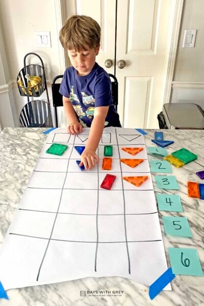 Shape Graph for Preschool - Days With Grey