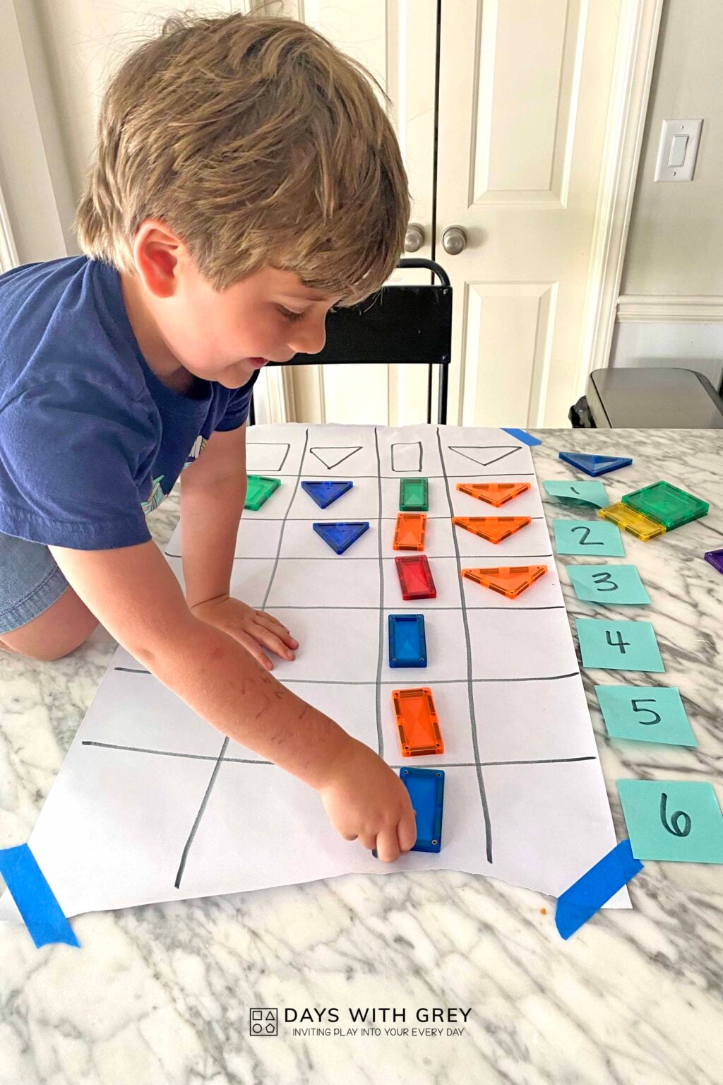Shape Graph for Preschool - Days With Grey