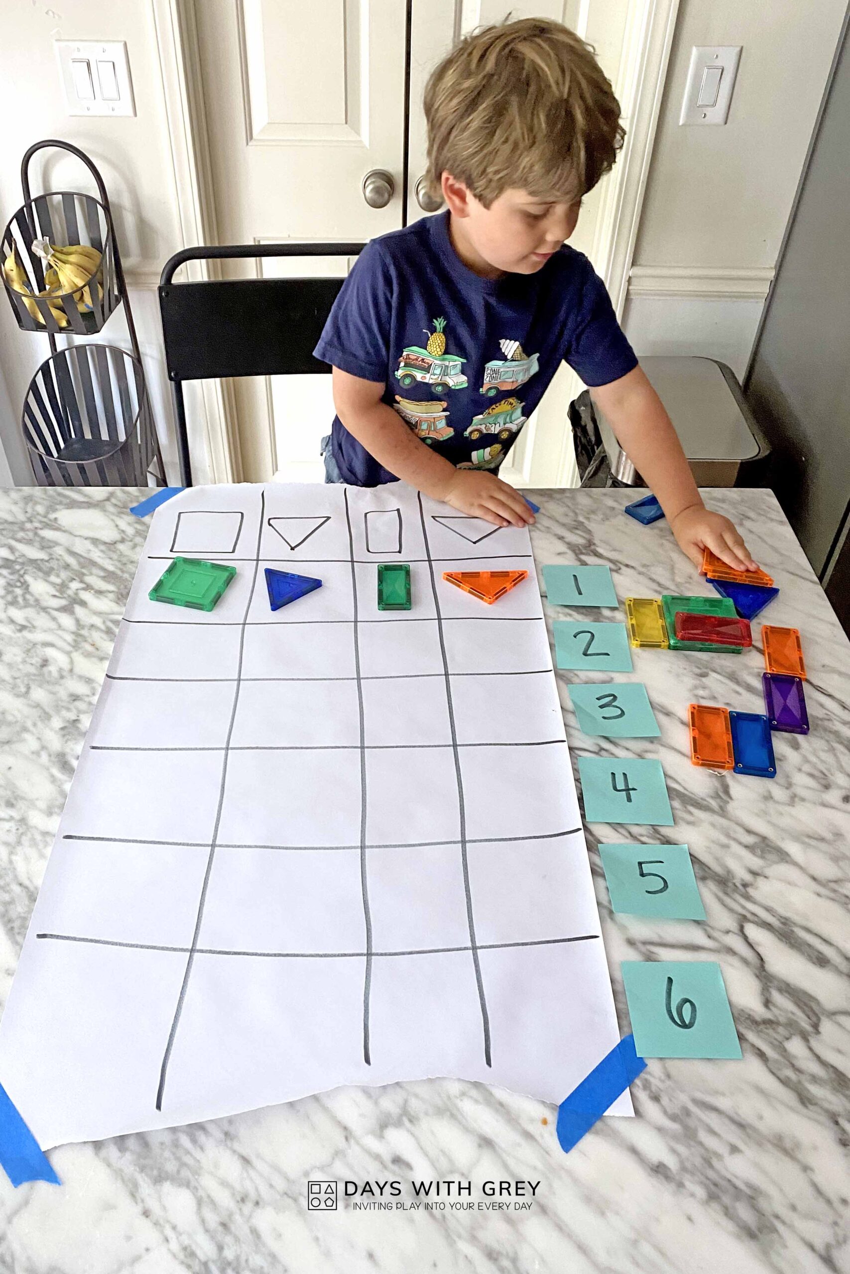 Shape Graph for Preschool - Days With Grey