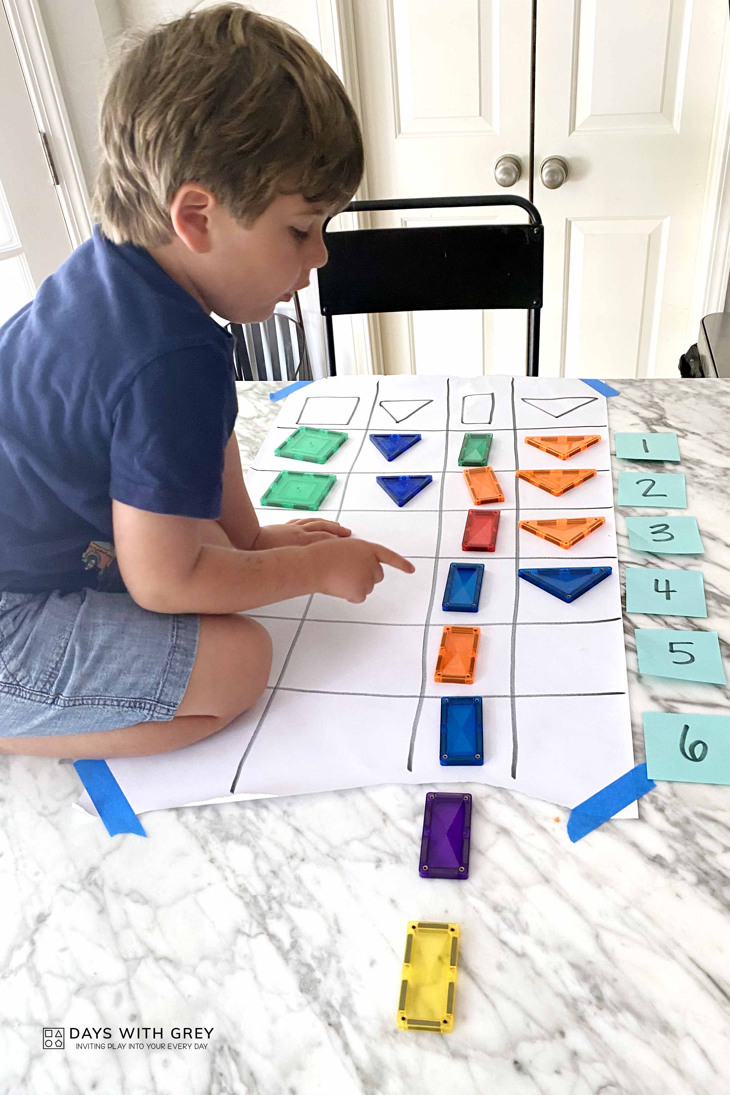 Shape Graph for Preschool - Days With Grey