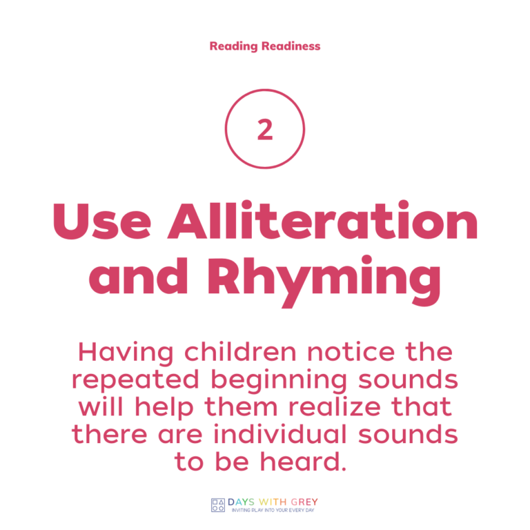 Five Easy Ways to Include Reading Readiness - Days With Grey
